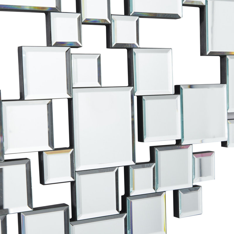 Novogratz Contemporary Glass Abstract Wall Mirror & Reviews | Wayfair