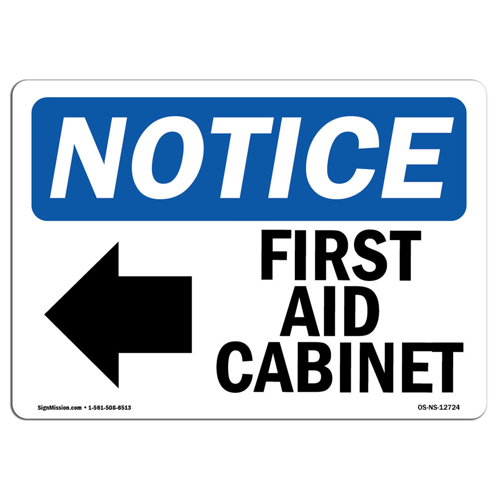SignMission First aid Cabinet Left Arrow Sign | Wayfair