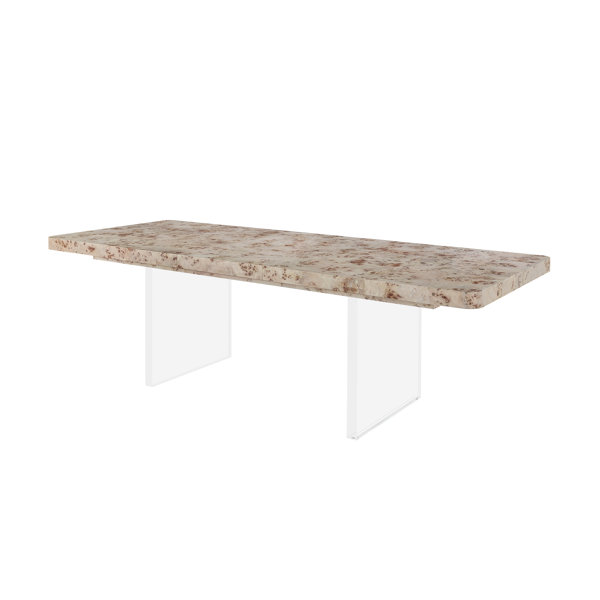 Miranda Kerr Home 86" to 106" Tranquility Burl and Acrylic Dining Table ...