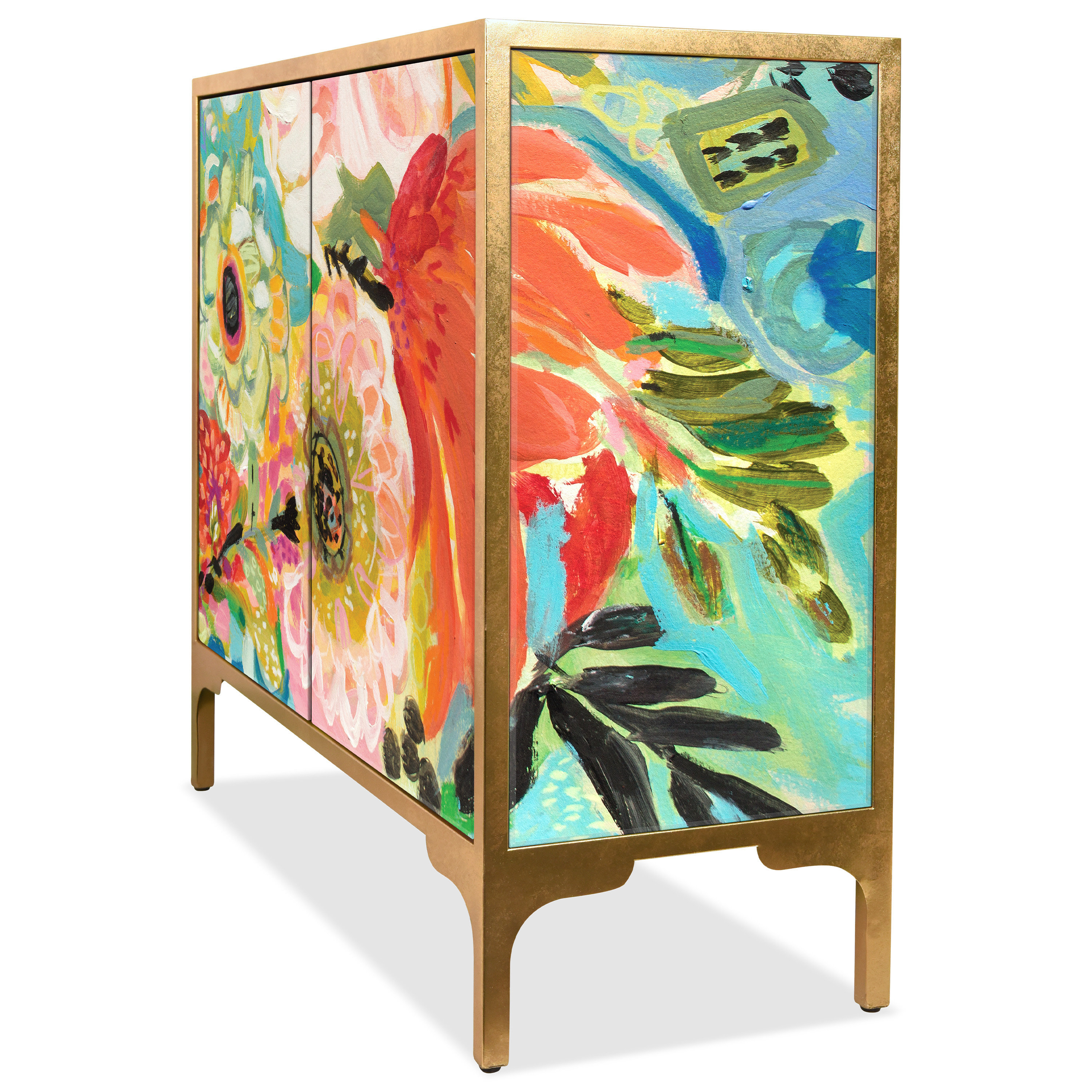Rosdorf Park Coutee "Secret Garden Floral III" Console on Beveled ...
