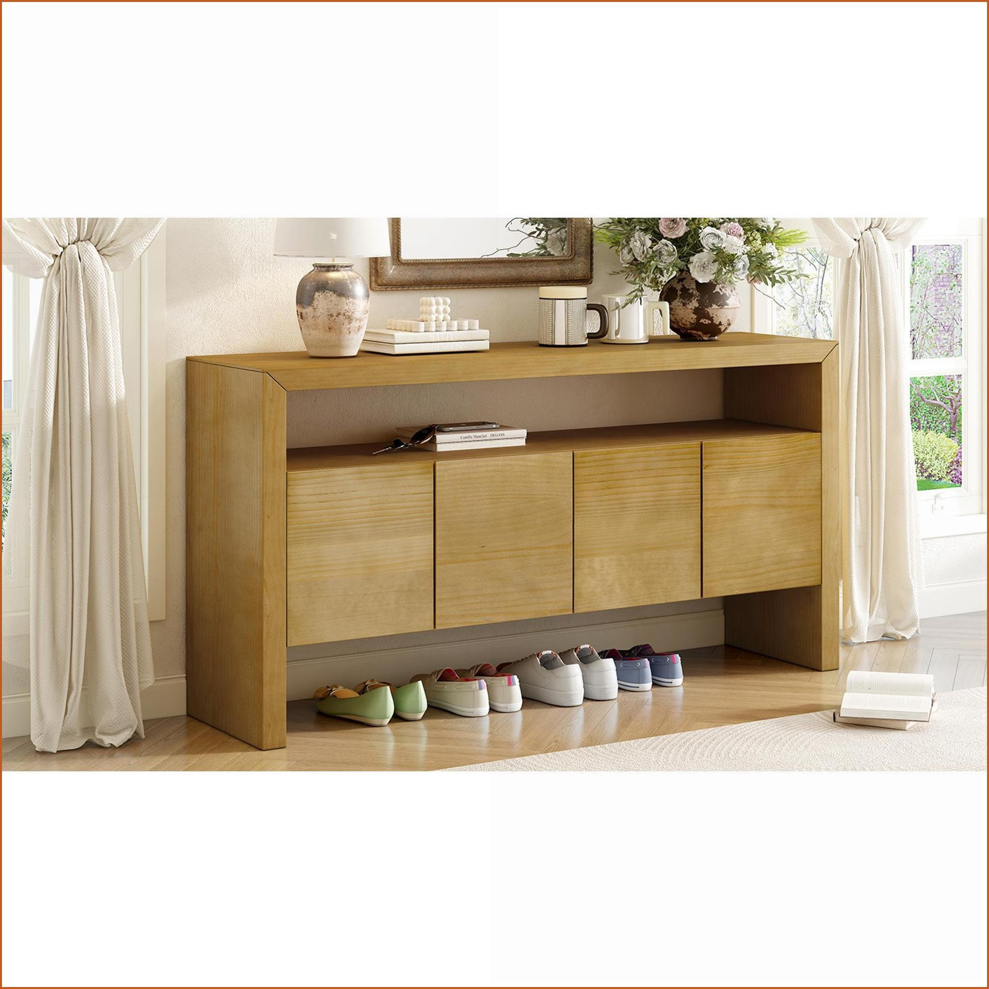 Latitude Run® Sideboards - U_Style 60” Modern Minimalist Solid Wood ...