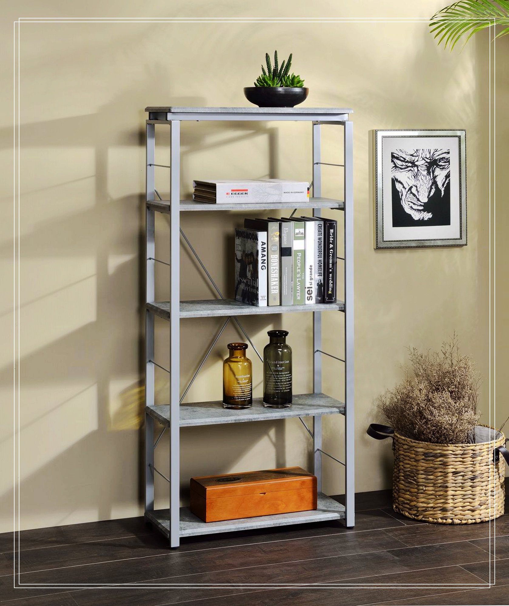 Delight Glass Jurgen Bookshelf | Wayfair