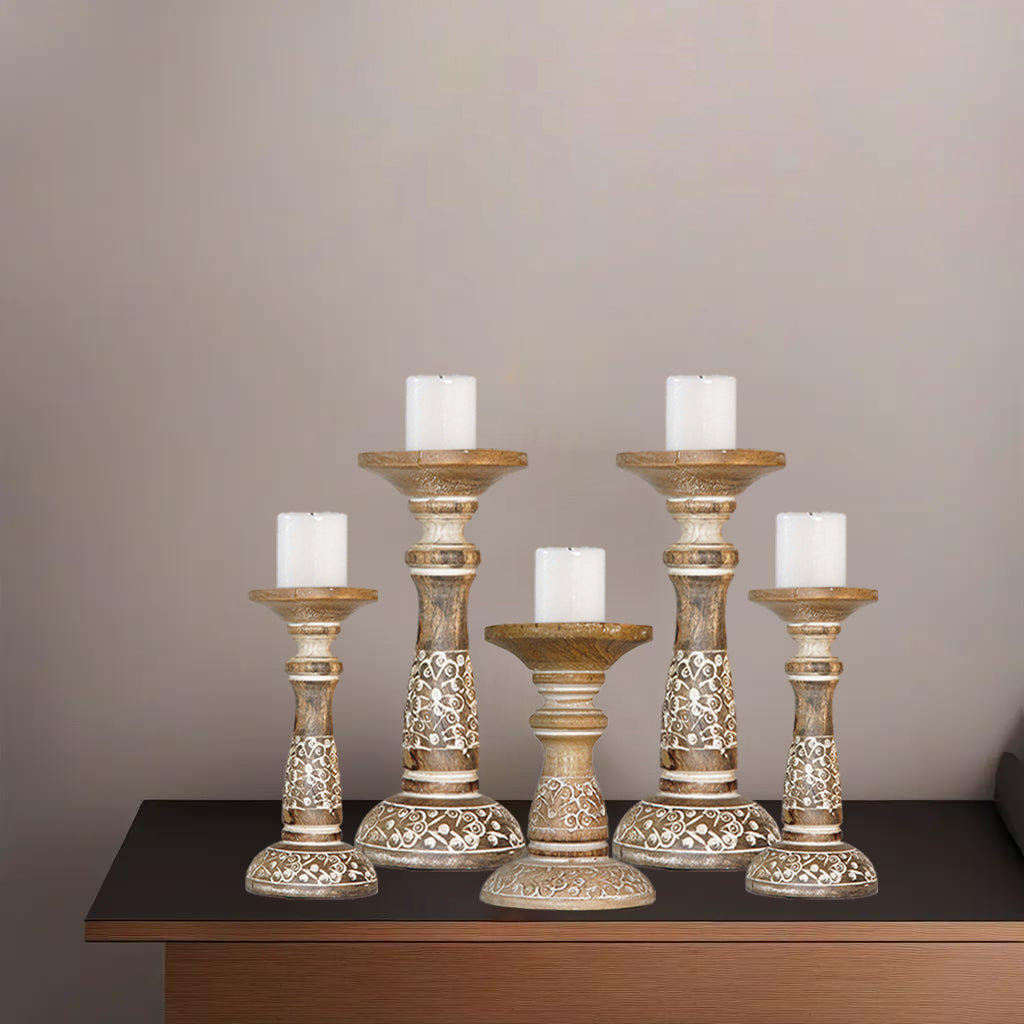 Ophelia & Co. 12'' H Wood Tabletop Pillar | Wayfair