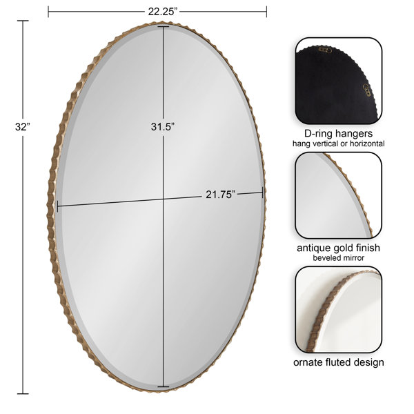 Lark Manor™ Anant Oval Fluted Wall Mirror & Reviews | Wayfair