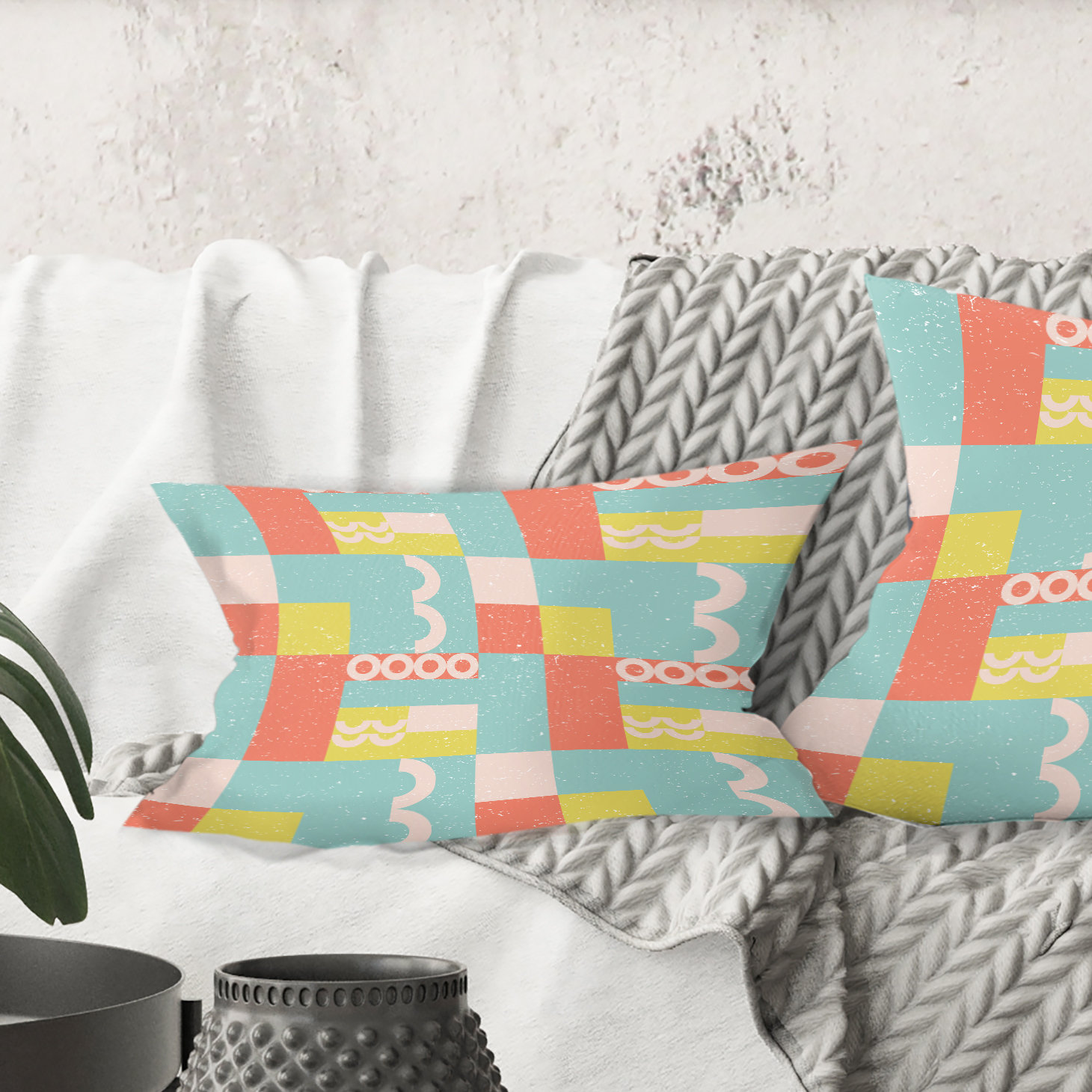 Design Art Retro Abstract Design III - Mid-Century ModernPrinted Throw ...