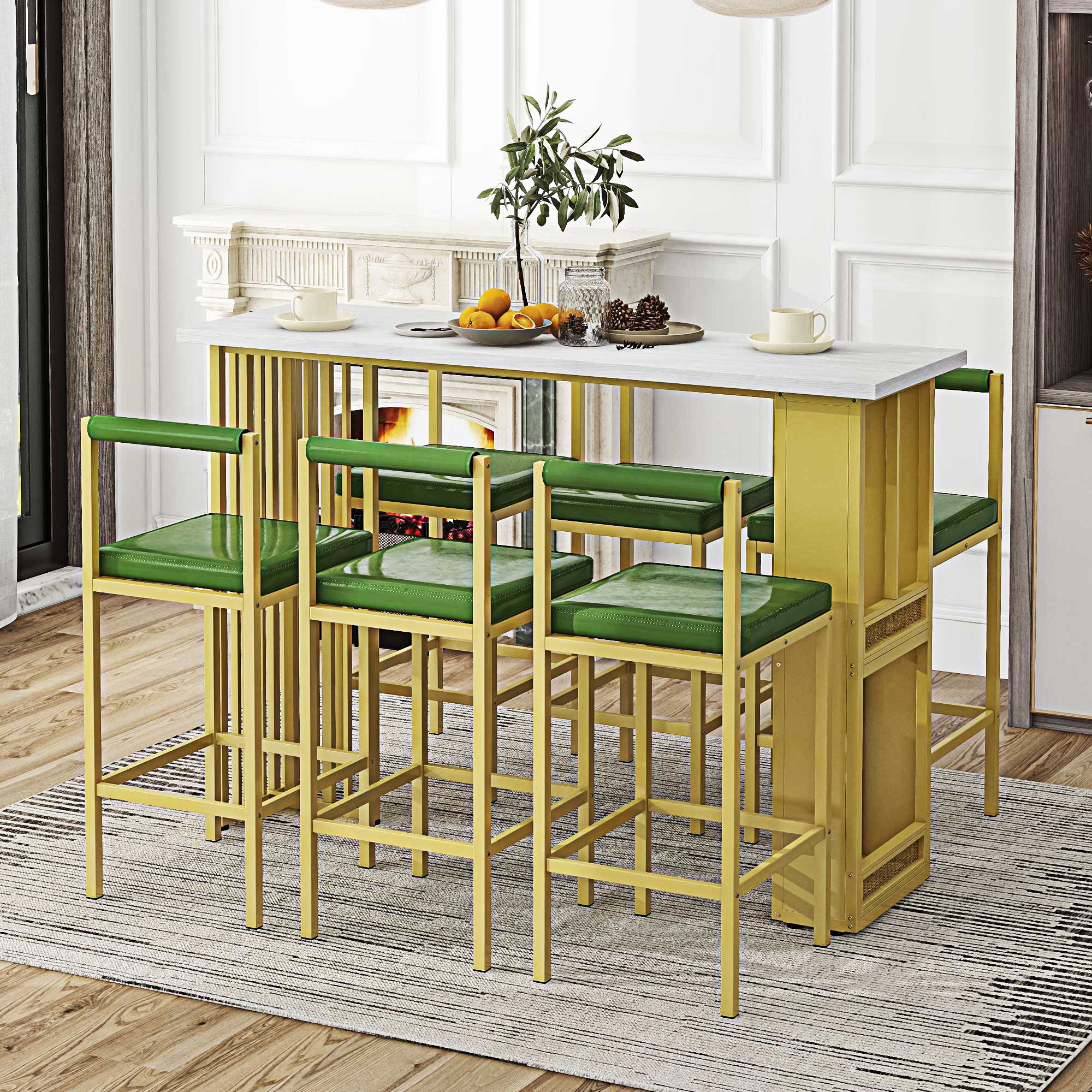 Mercer41 7-Piece Multi-Functional Modern Counter Height Dining Bar ...