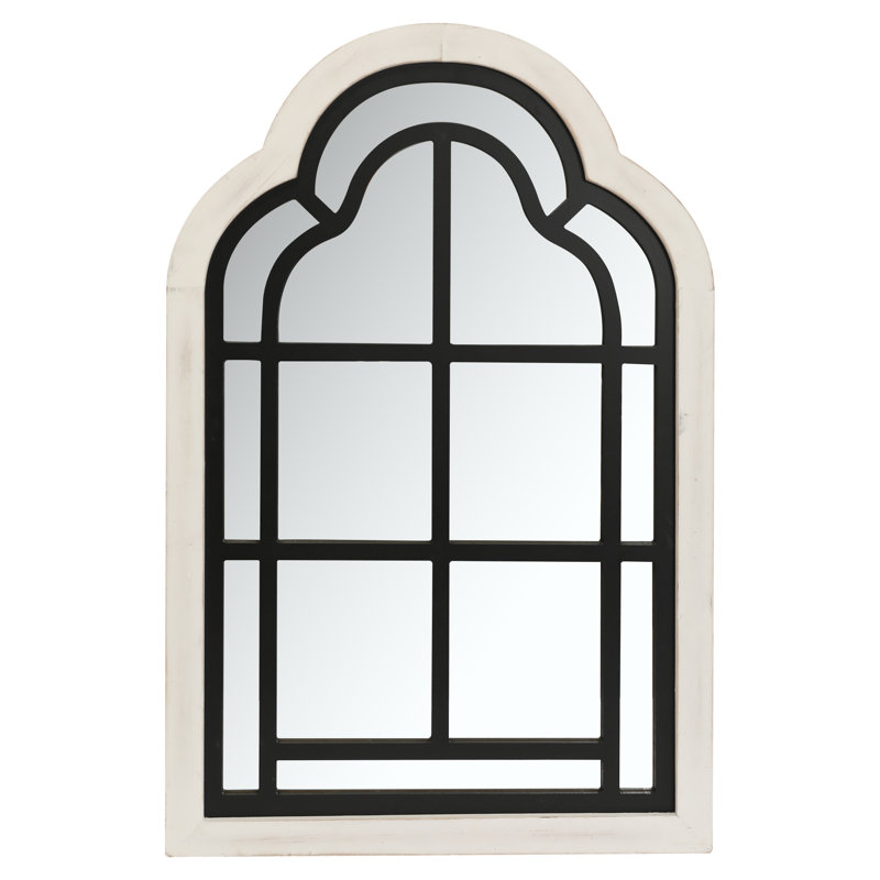 Winston Porter Farmhouse Solid Wood Window Pane Mirror | Wayfair