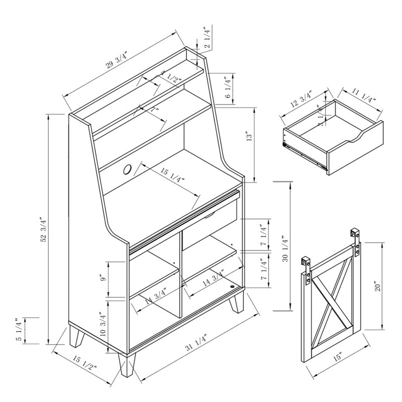 Laurel Foundry Modern Farmhouse® 31.25" Wood tandard Baker's Rack with ...