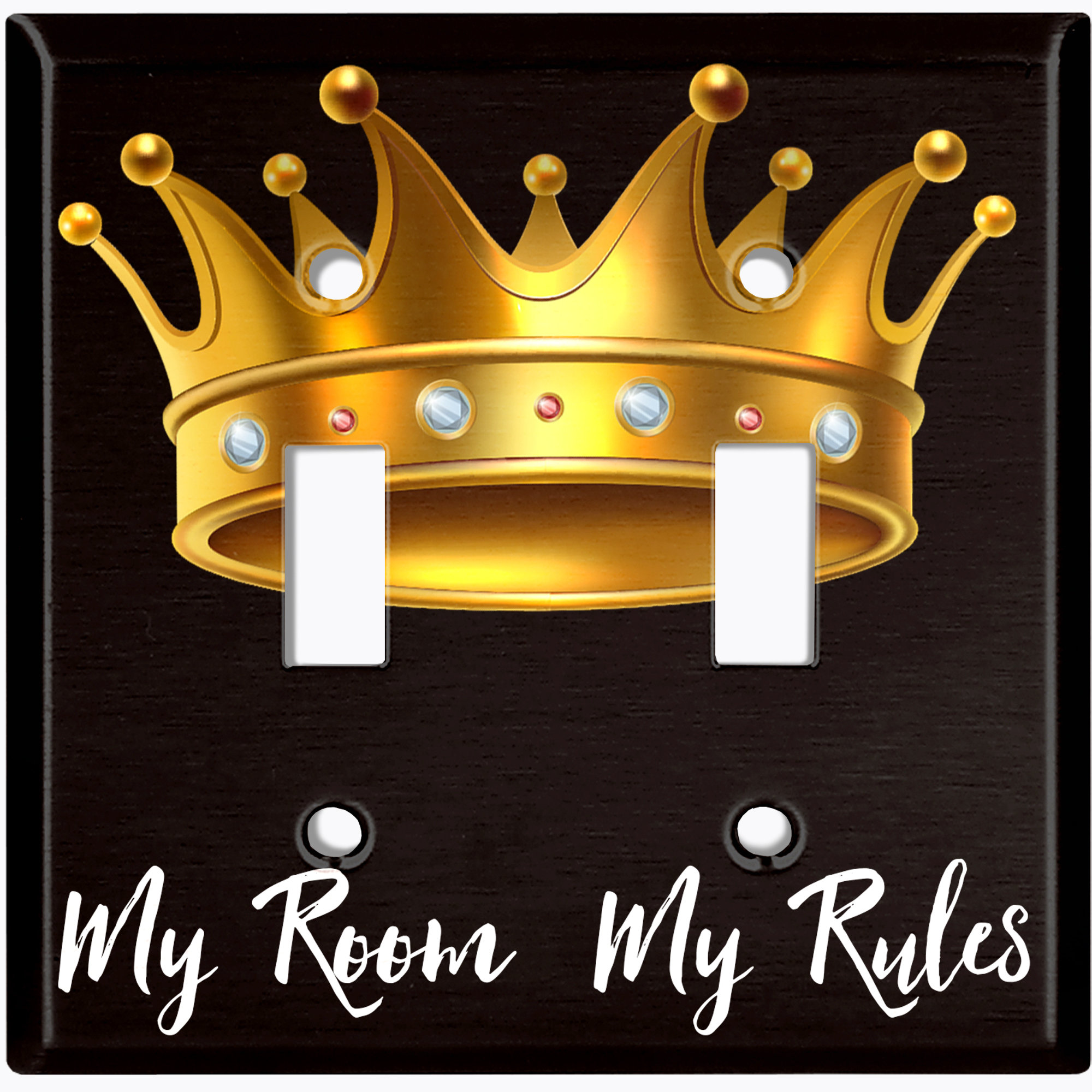 WorldAcc Metal Light Switch Plate Outlet Cover (My Room My Rules ...
