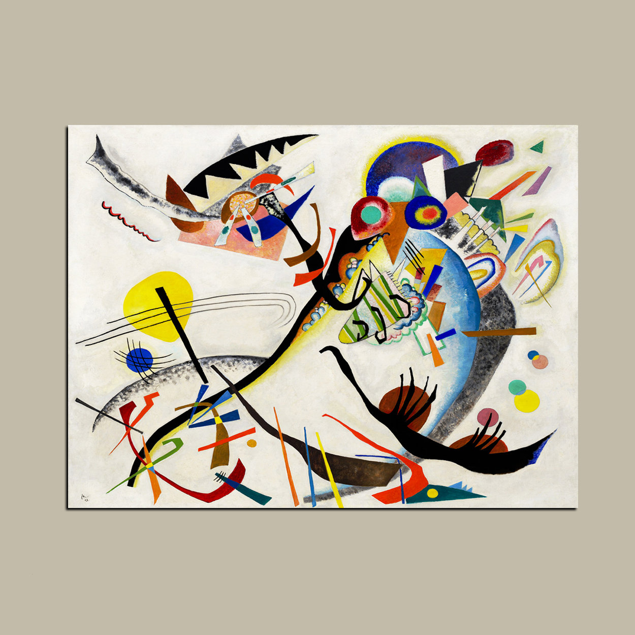 Vault W Artwork Blue Segment On Canvas by Wassily Kandinsky Graphic Art ...