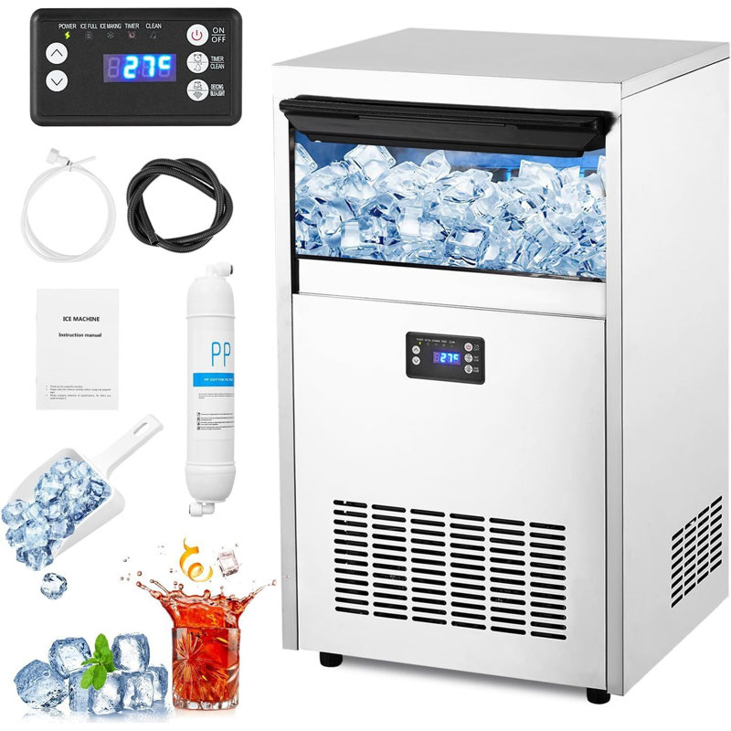 Homhougo 90 Lb. Daily Production Freestanding Ice Maker,Built-In Ice ...