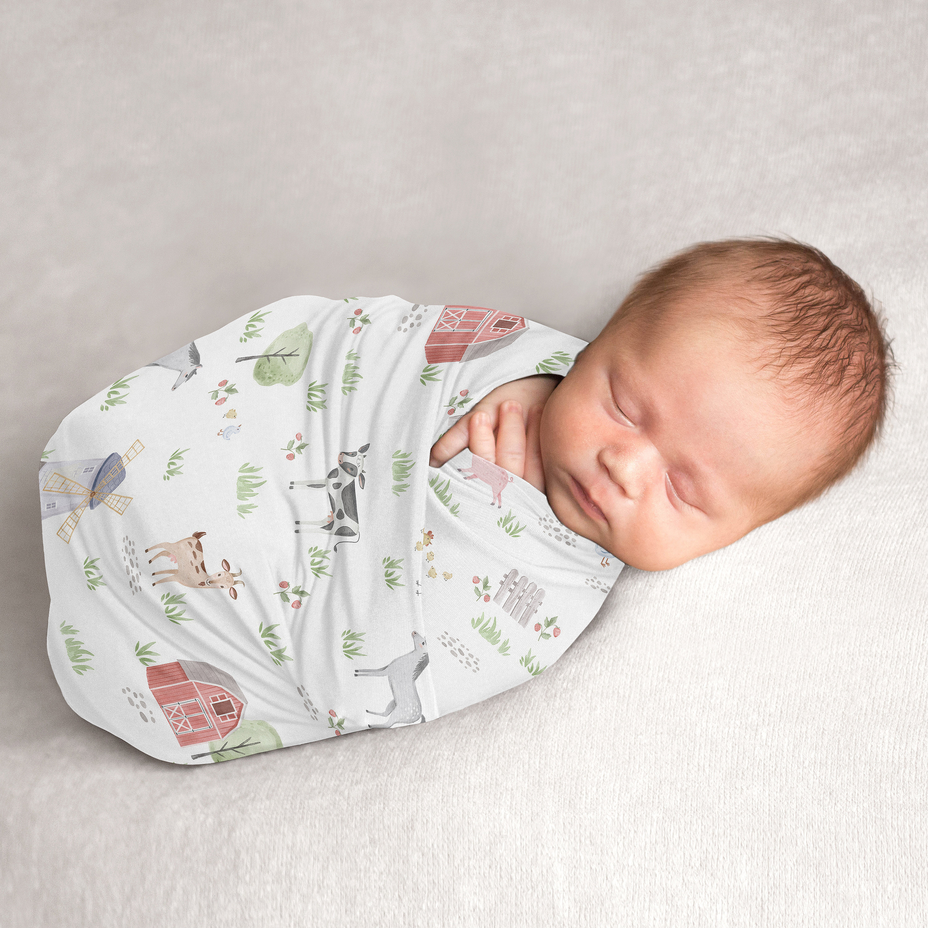 Sweet Jojo Designs Farm Animals On The Farm Swaddle | Wayfair