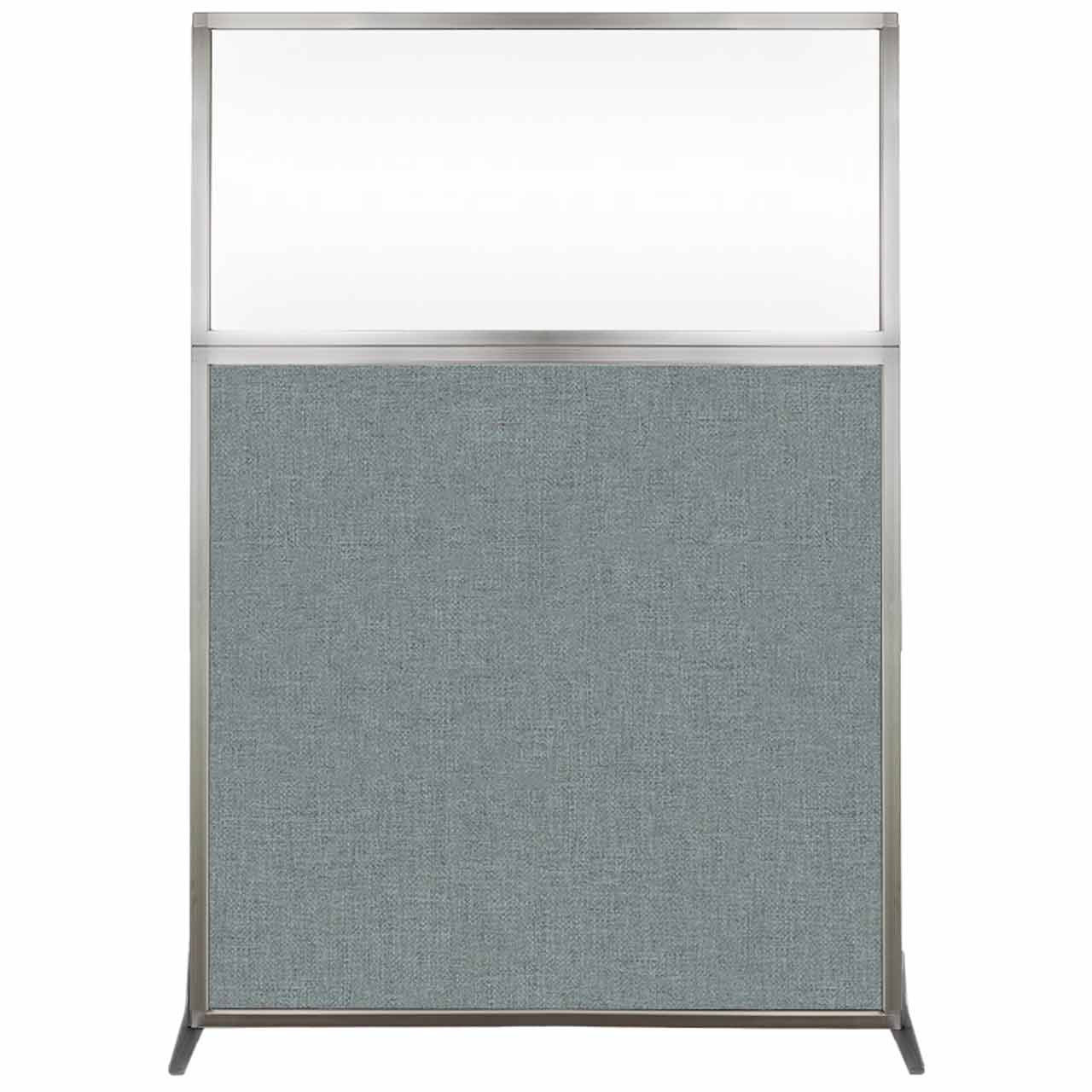 Versare 6' Tall Hush Screen Portable Partition - Clear Fluted Window ...