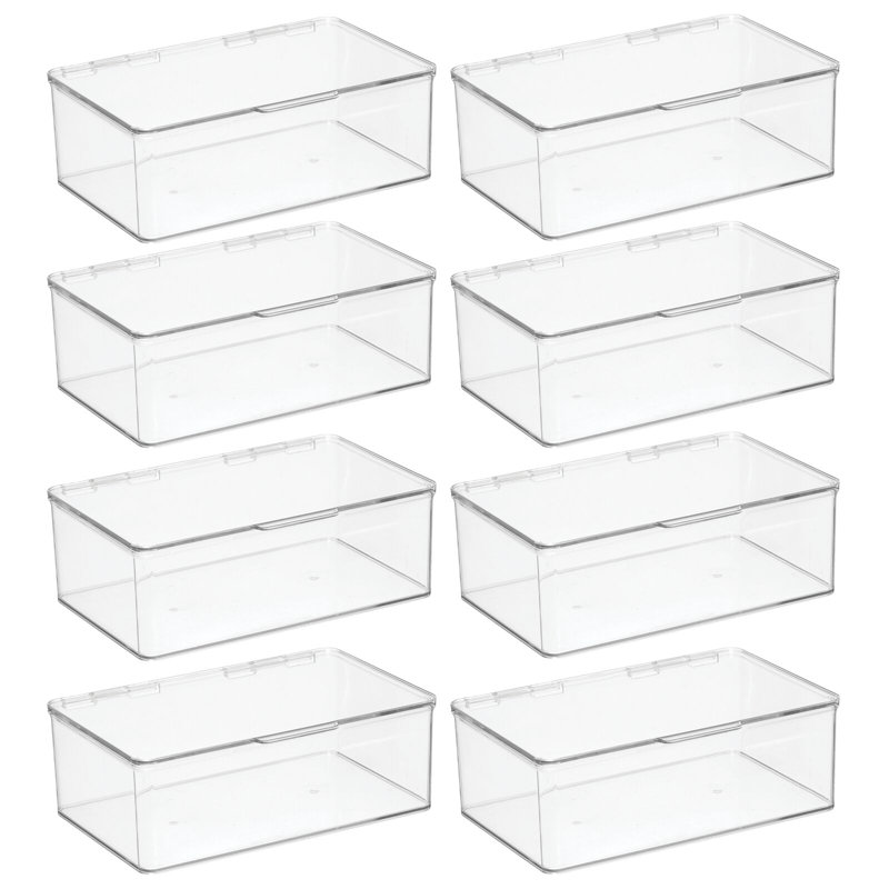 mDesign Bath Plastic Storage Bin Set | Wayfair