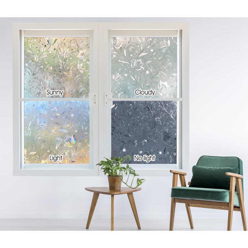 Rosdorf Park 3D Etched Floral Decorative Privacy Window Decal & Reviews ...