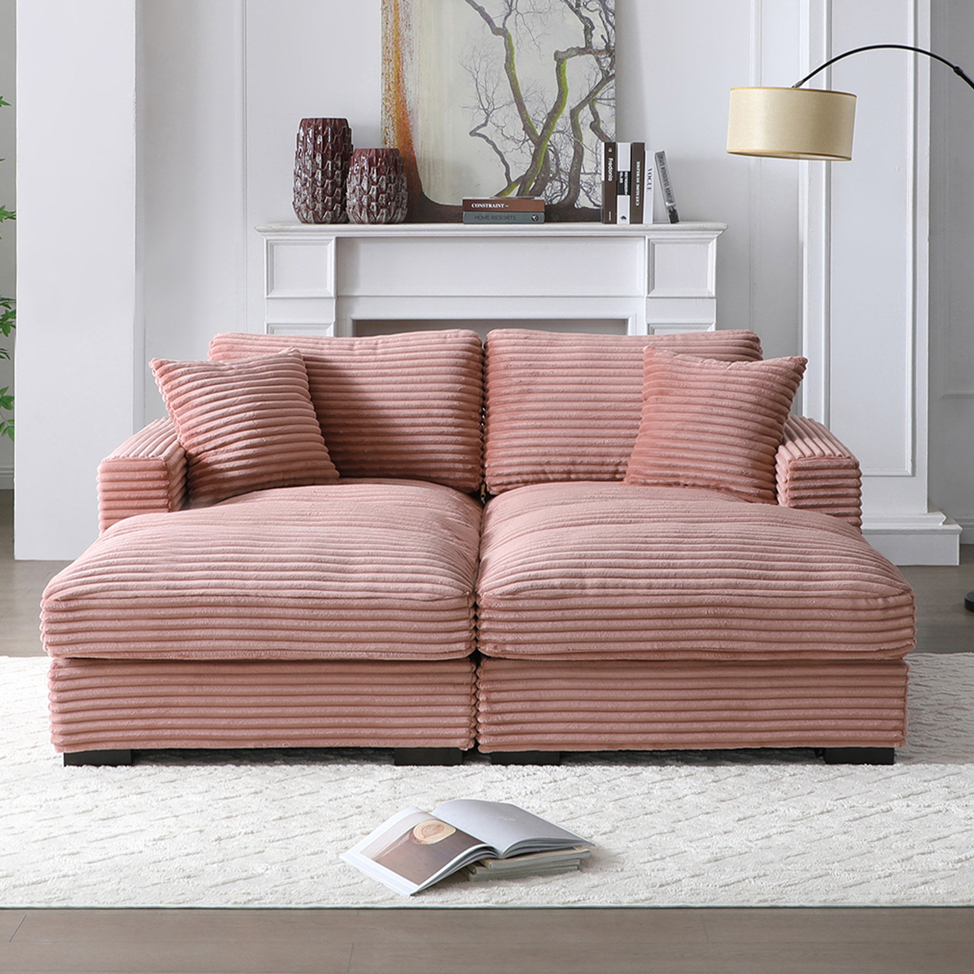 Latitude Run® Scarlet Corduroy Double Chase Sofa | Wayfair