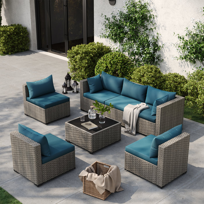 Latitude Run® 7 Pieces Patio Conversation Set & Reviews | Wayfair