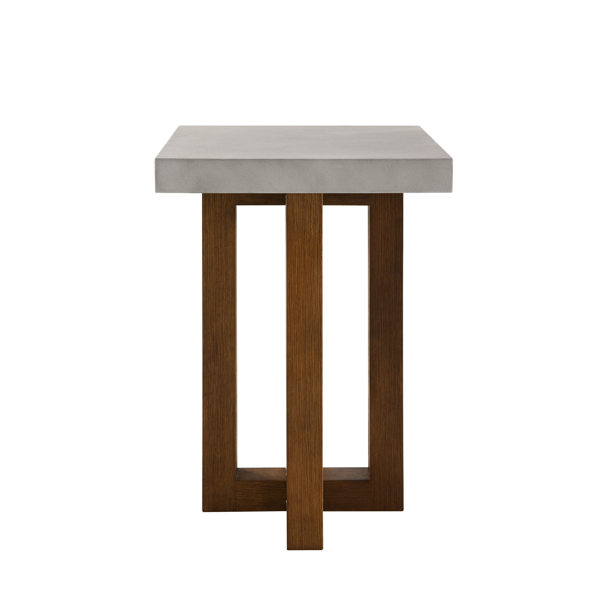 17 Stories Faux Concrete Top & Walnut Base End Table - A Stylish ...