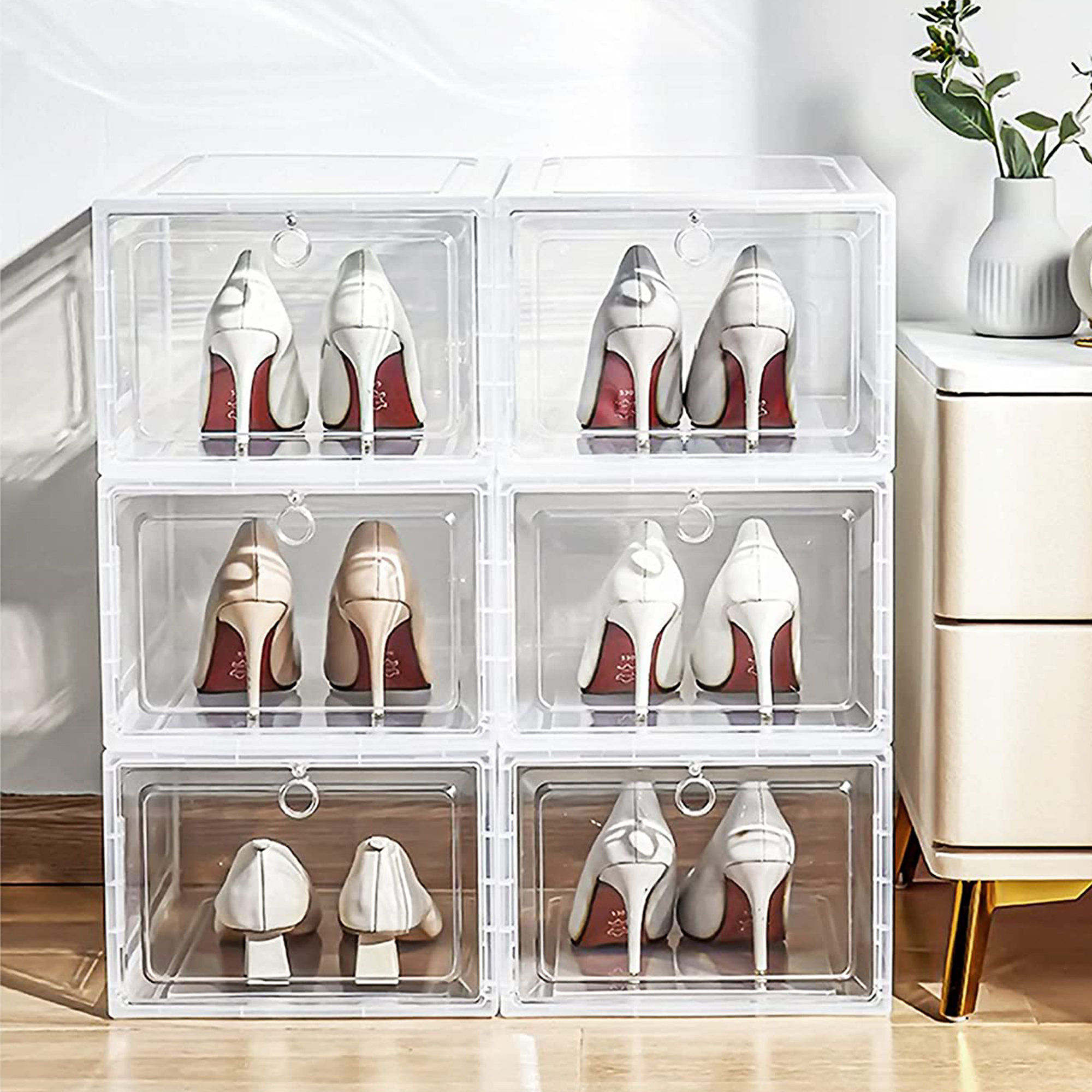 Rebrilliant Stackable Shoe Storage Boxes | Wayfair