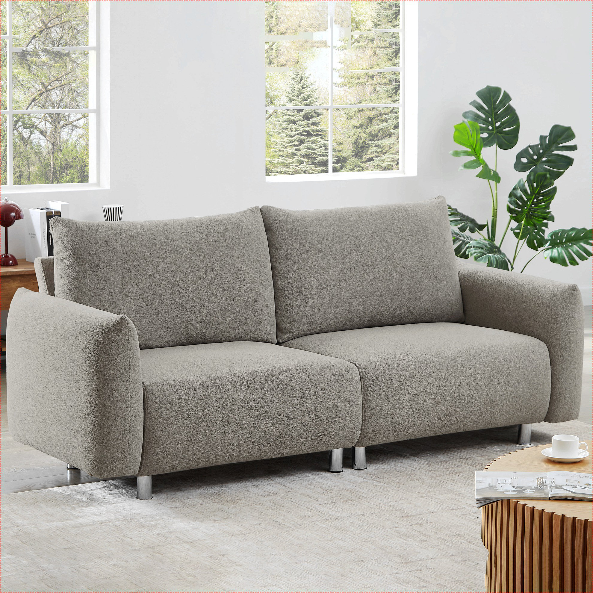 Ebern Designs Bread Sofa 2 Seater Loveseat Couch Loose Back Sectional ...