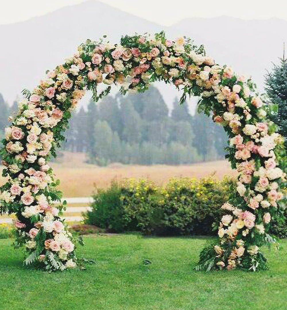 FODORL Metal Wedding Arch for Ceremony Party Decoration 8Ft Wide 7Ft ...