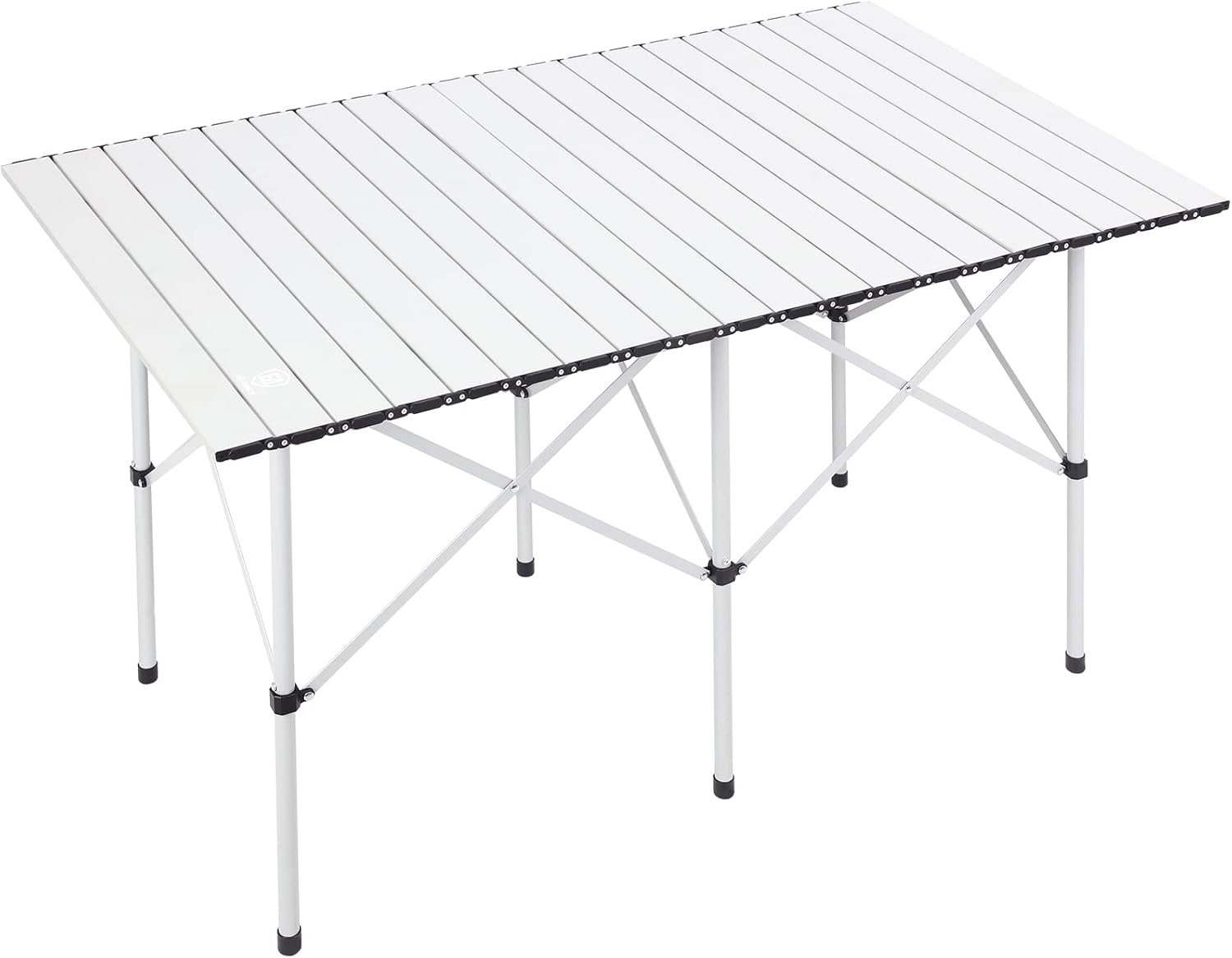 INKEDZ Camping Table, Fold up Lightweight, 4-6 Person Portable Roll up ...