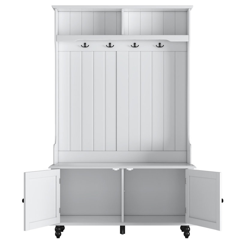 Charlton Home® Wide Hall Tree (White) | Wayfair