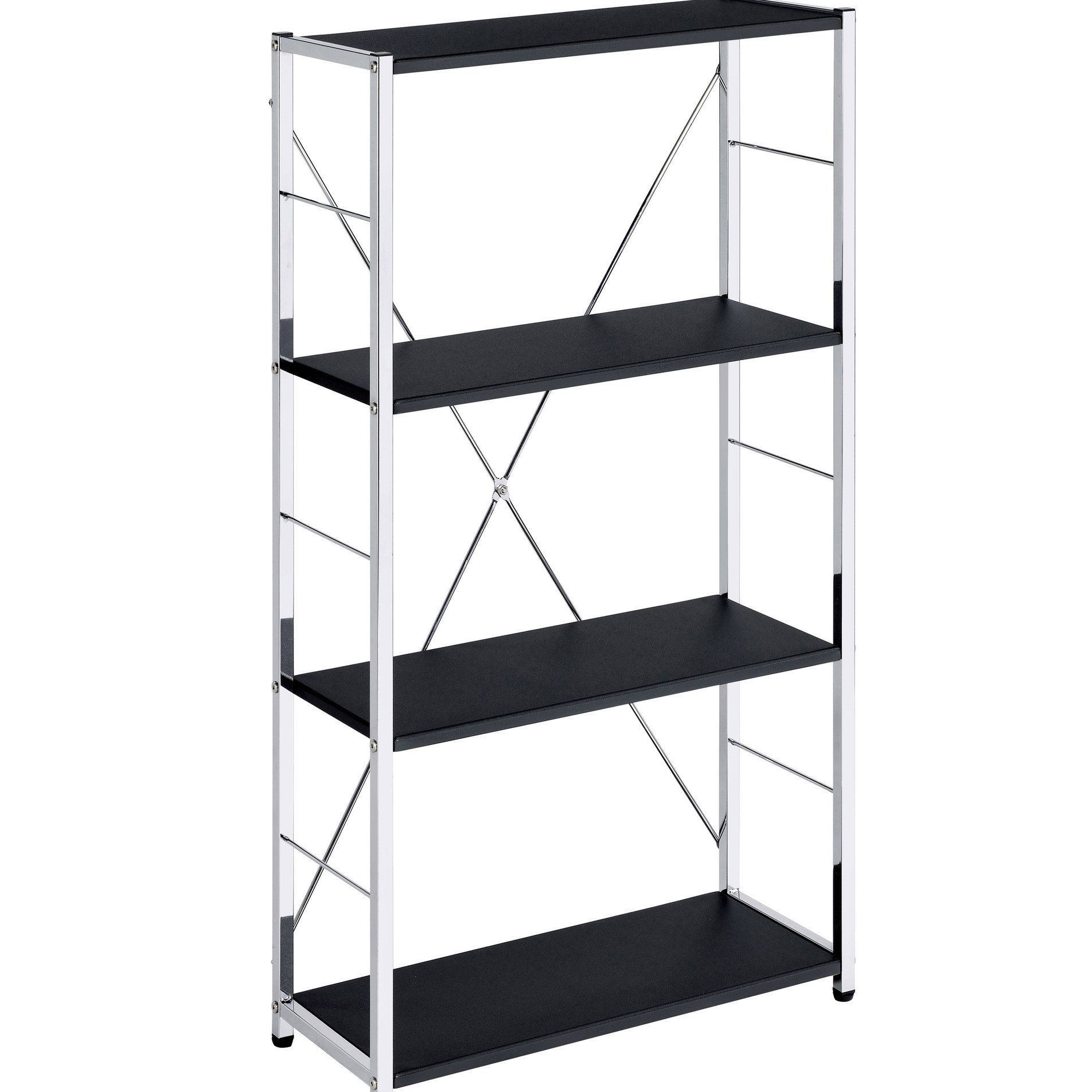 Wovilo 4 Rectangular Bookshelf With Metal Brackets, Black And Color ...