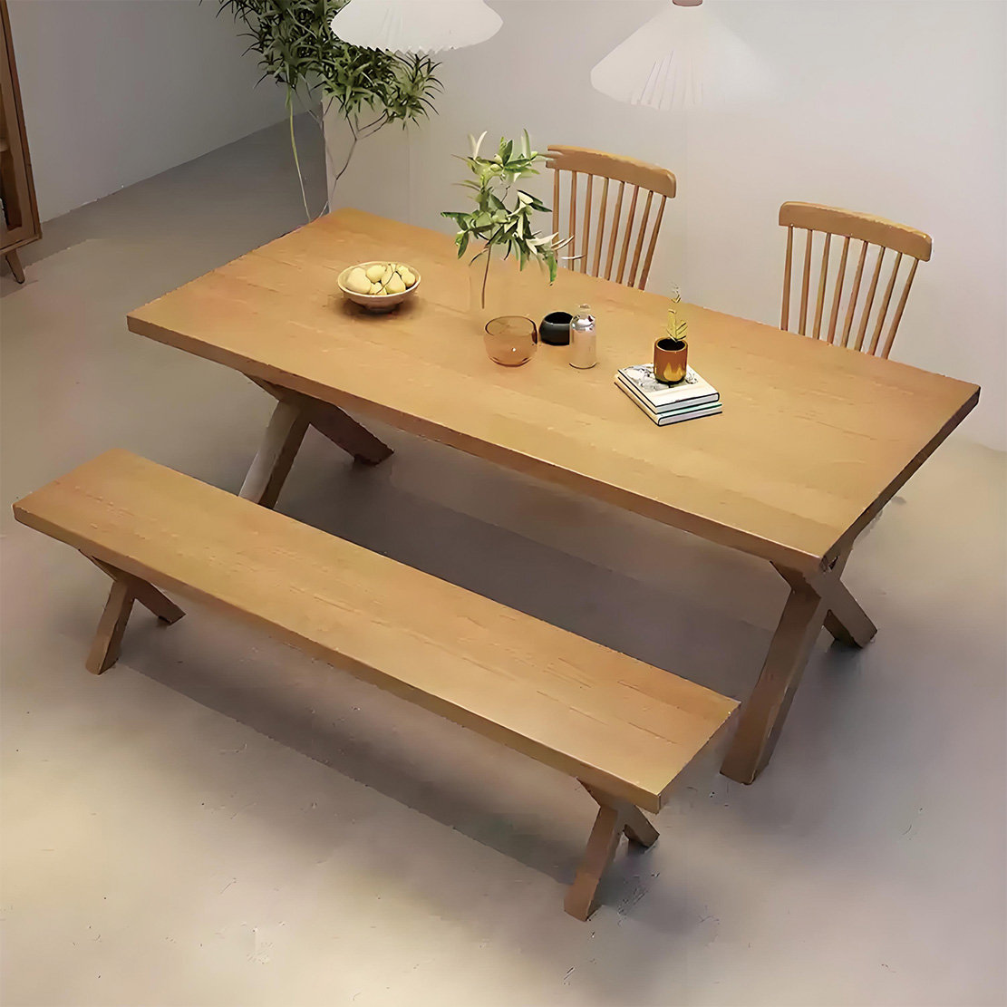 Waagy Nature's choice of solid wood table set | Wayfair