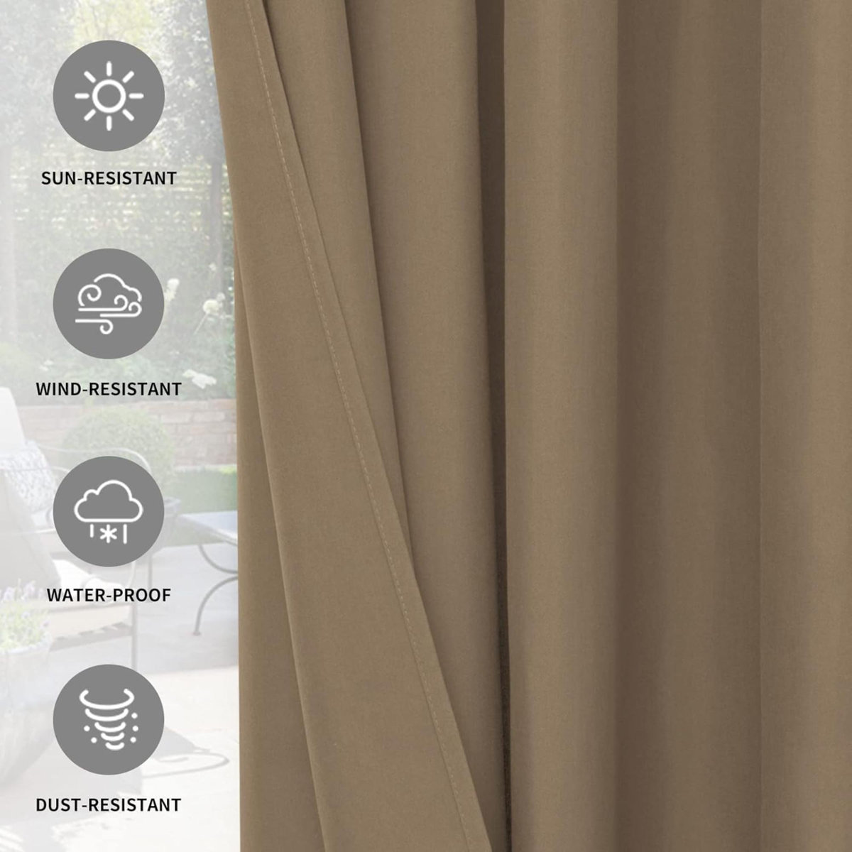 Ebern Designs Outdoor Curtains Windproof Weatherproof Porch Curtains ...