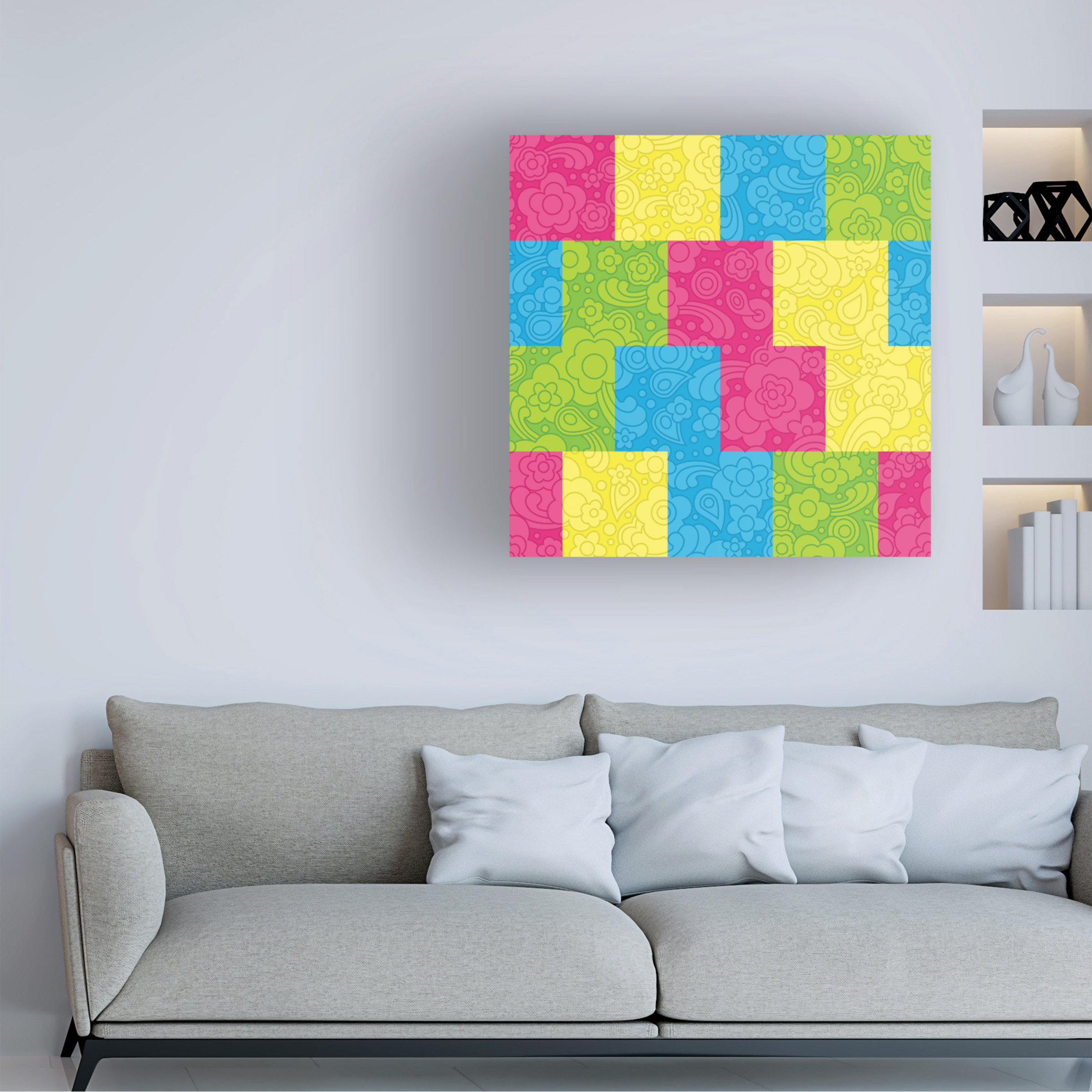 Red Barrel Studio® Pixel Paisley Pattern by Ron Magnes - Wrapped Canvas ...