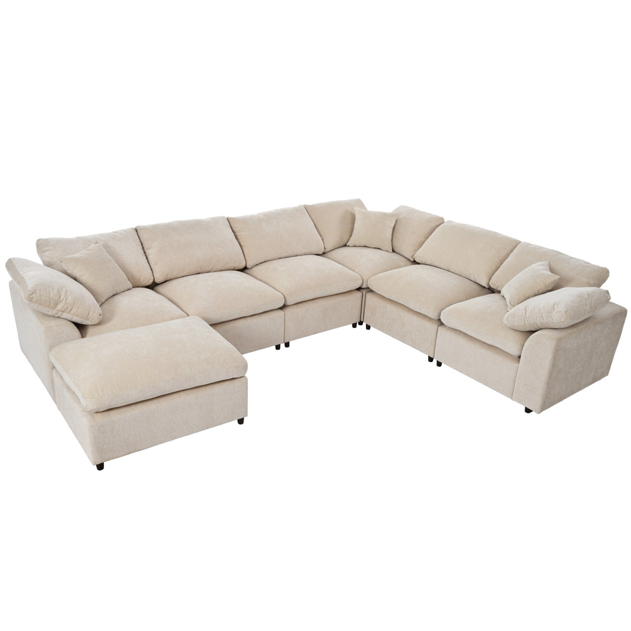 Hokku Designs Oversized Modular Sectional Sofa With Ottoman L Shaped ...