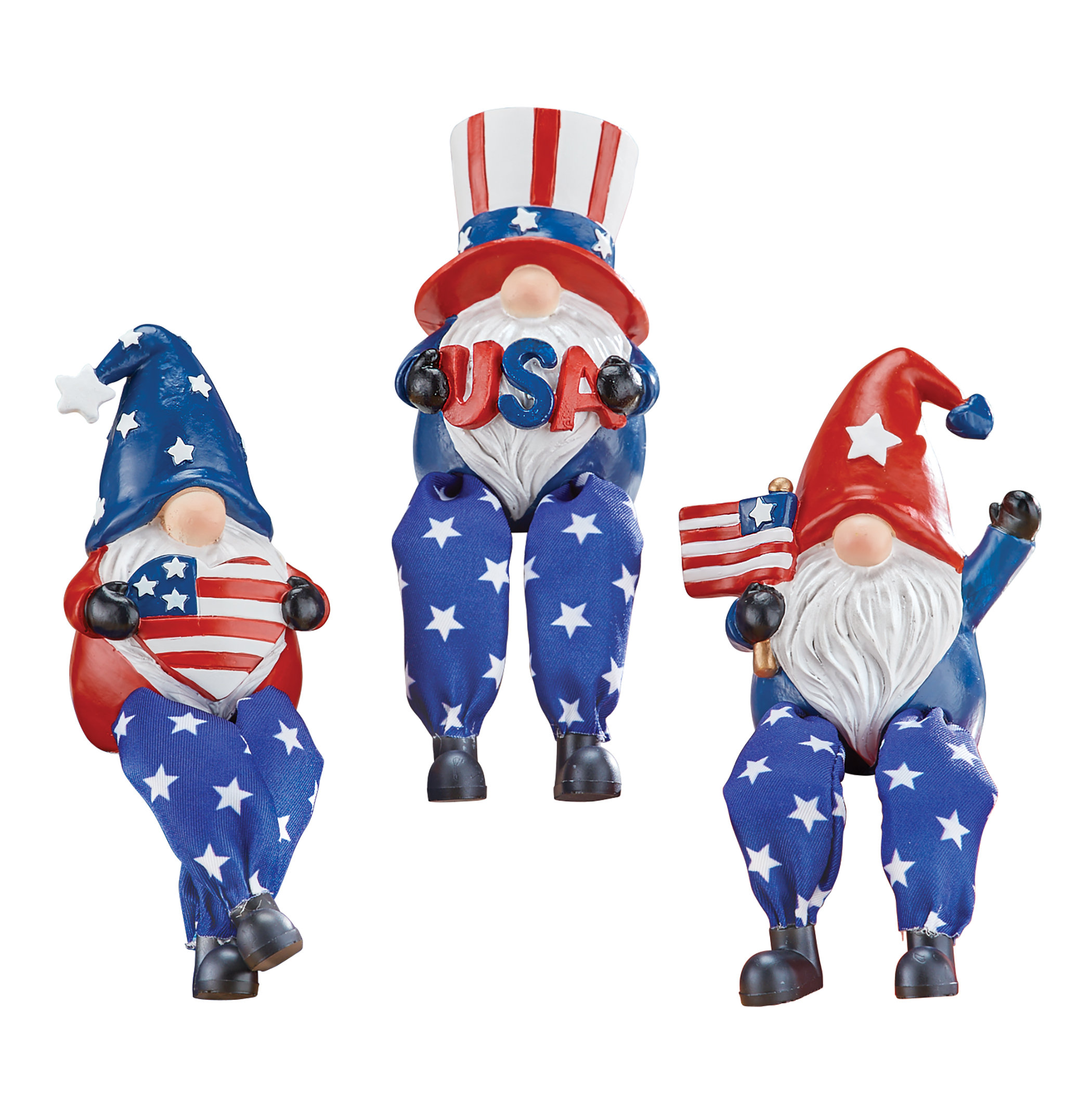 The Holiday Aisle® Hand-Painted 4th of July Patriotic Gnomes with ...