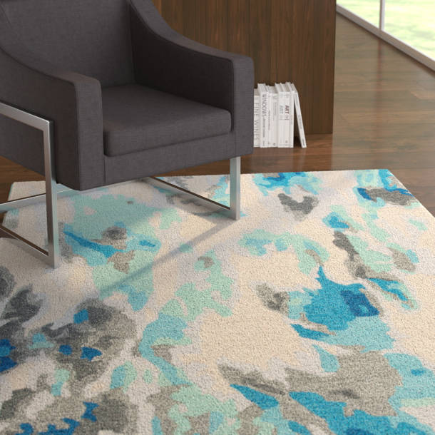 Ebern Designs Prentice Wool Abstract Rug | Wayfair