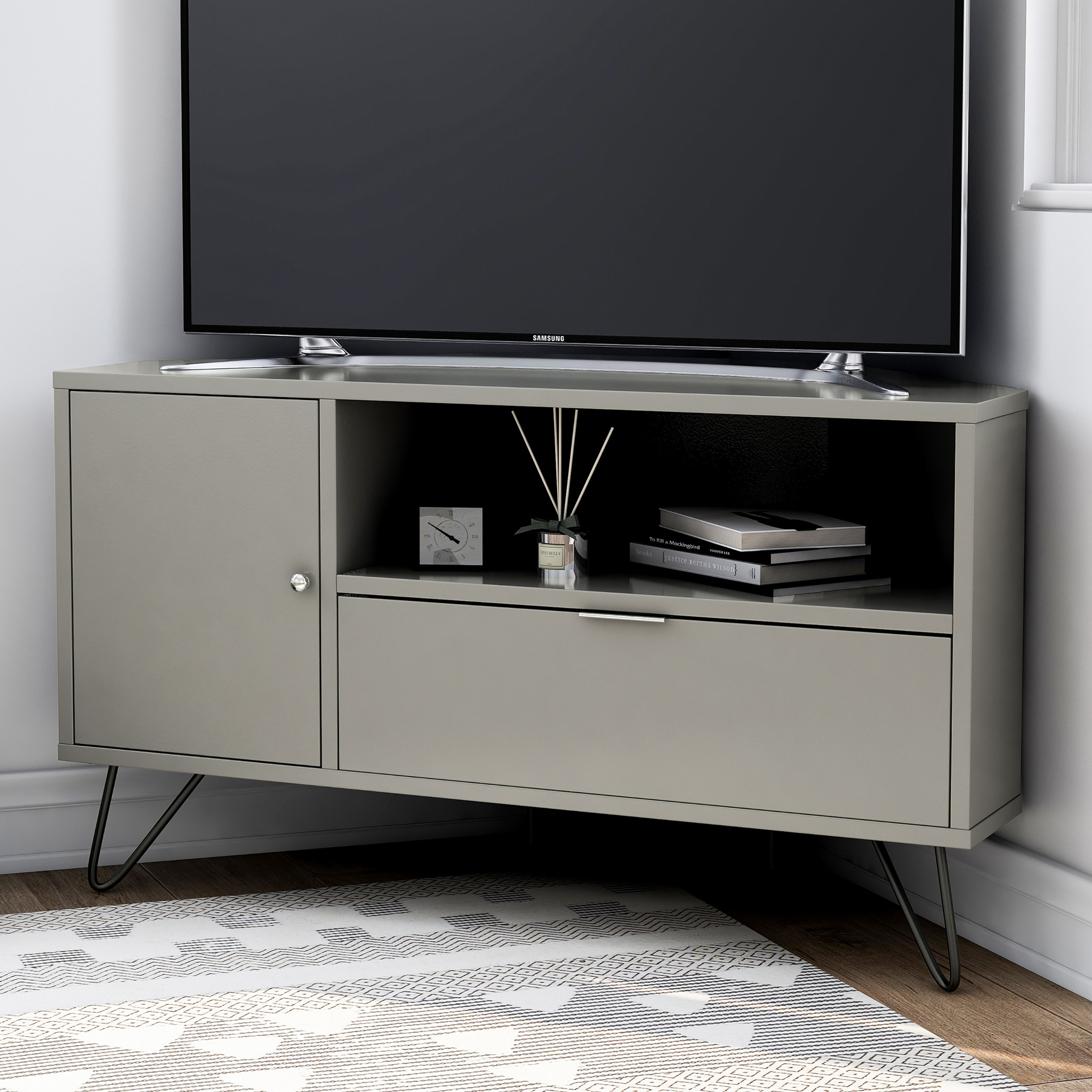 Wade Logan® Haffner Corner TV Stand for TVs up to 49" & Reviews | Wayfair