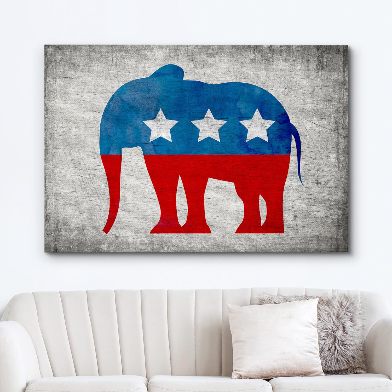 IDEA4WALL Wood Panel Style American Republican Elephant GOP Flag | Wayfair
