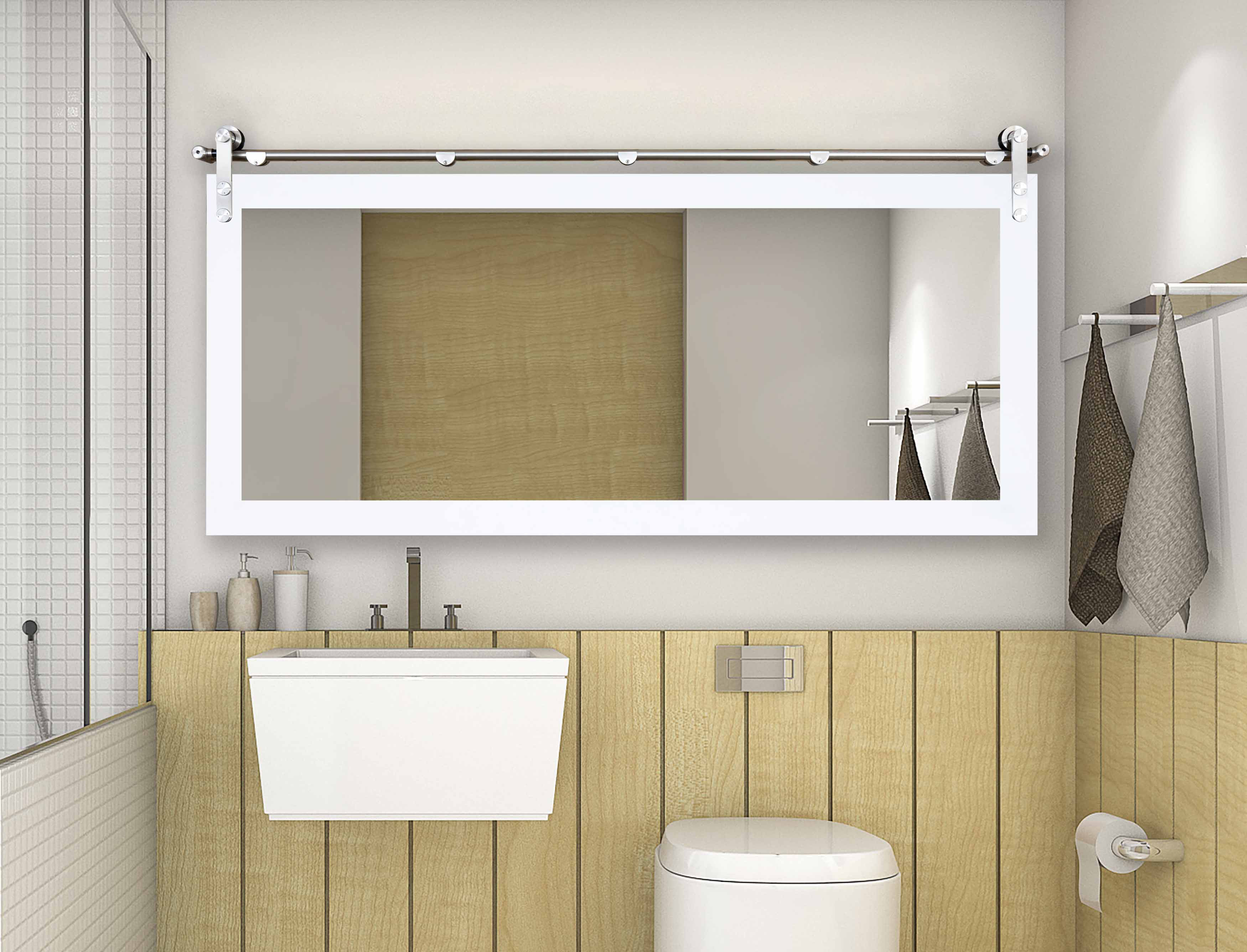 Steelside™ Singapore Engineered Wood Flat Mirror & Reviews | Wayfair