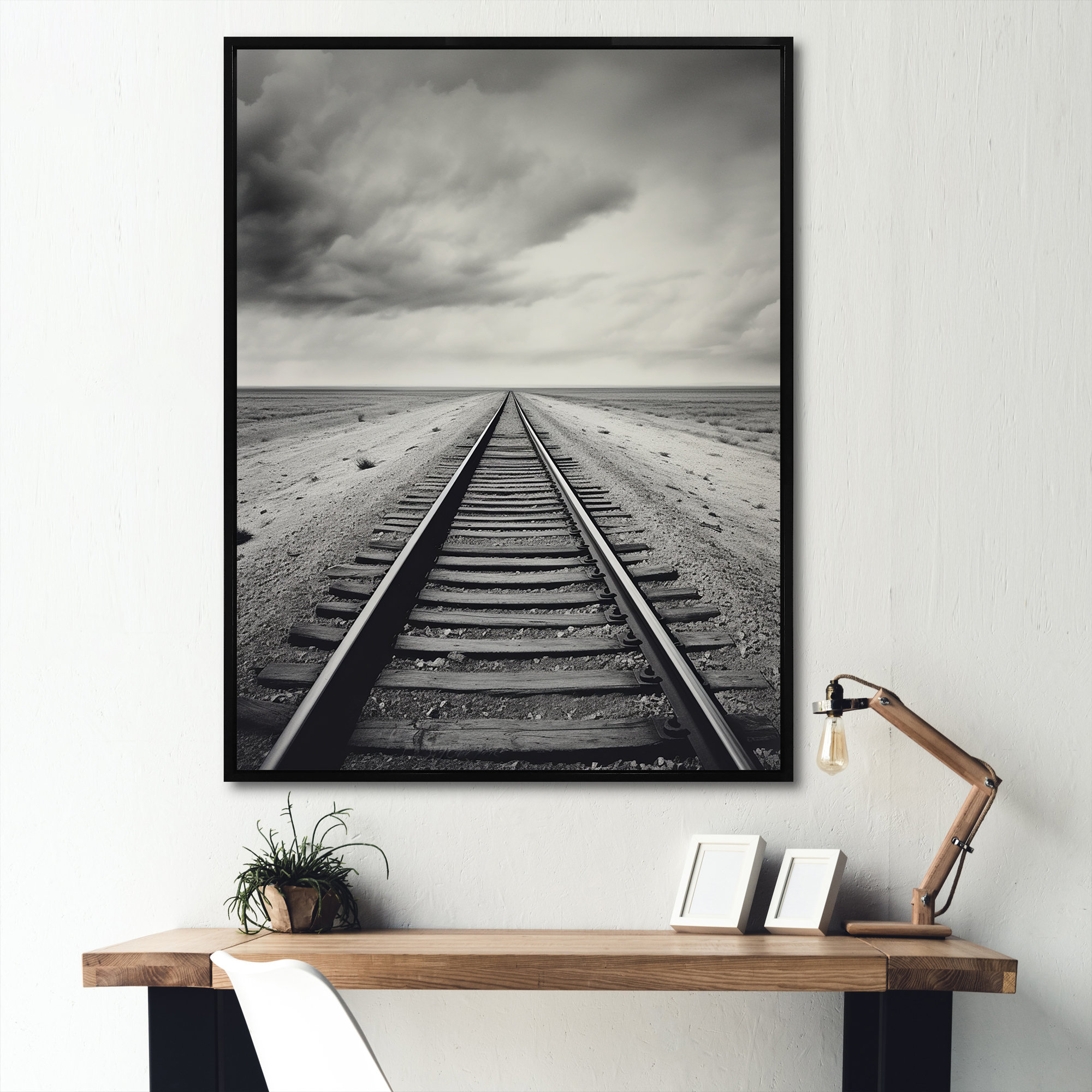 Ebern Designs " Minimalism Wonderland Train Track Scenery " on Canvas ...