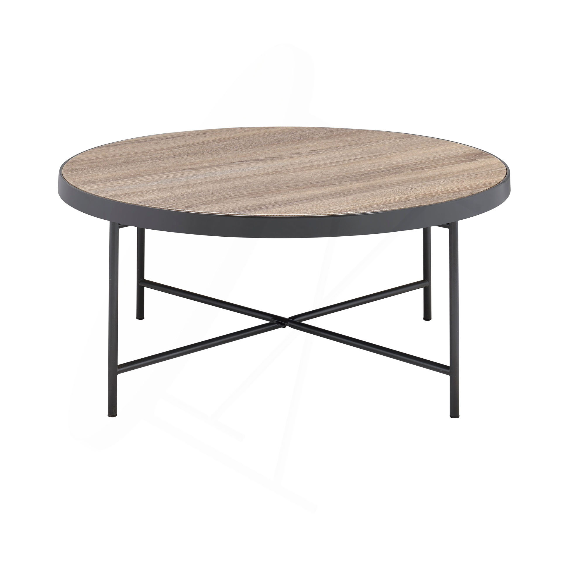 George Oliver Industrial Style Round Coffee Table 1Pc Metal Finish ...