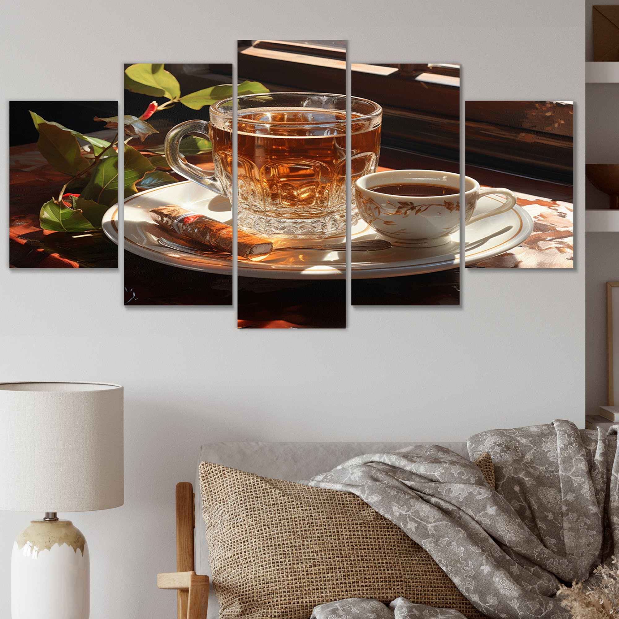 Ebern Designs " Cuban Coffee Brown I " 5 - Pieces | Wayfair
