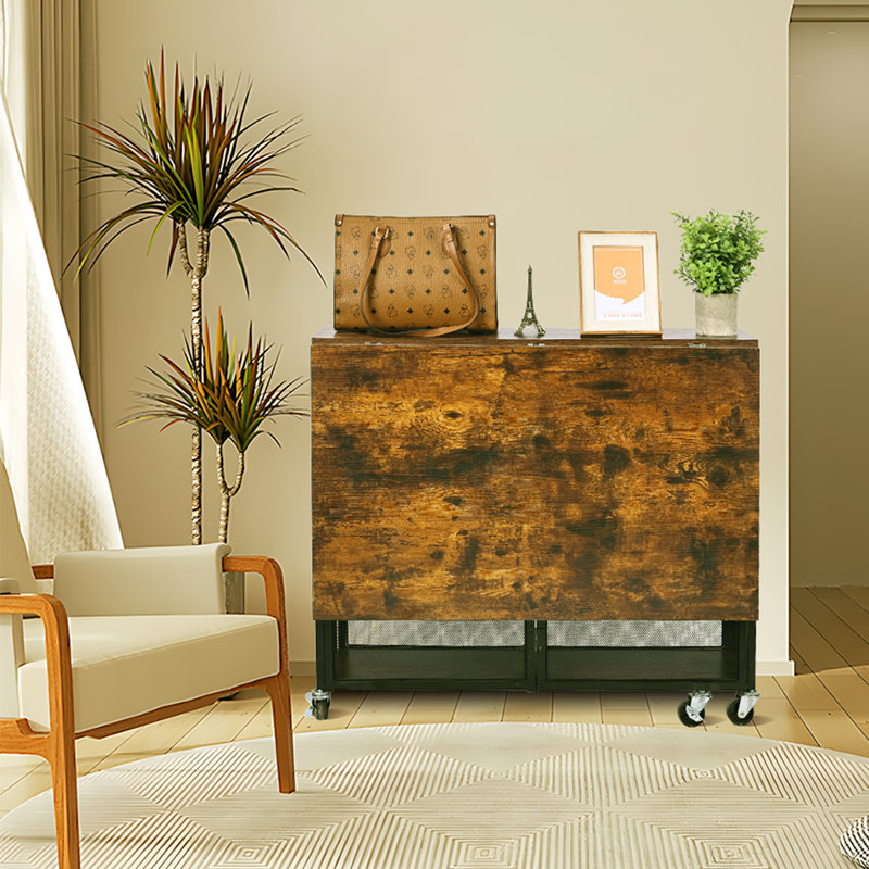 Looife 47.24'' Folding Table, Collapsible Transformer Dinner Table with ...