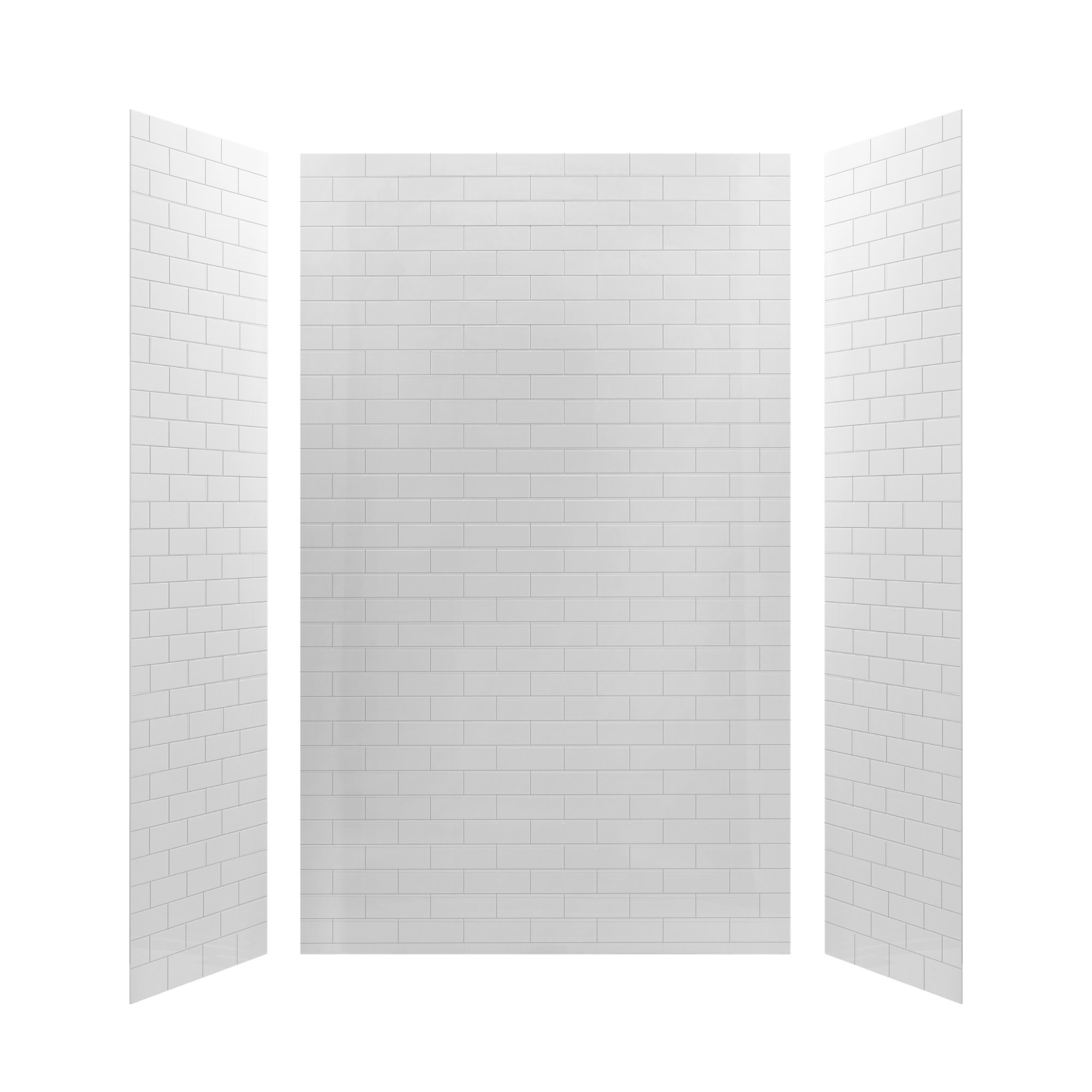 ExBrite 60" W 96" H Three Wall Composite Shower Wall Panel Surround ...