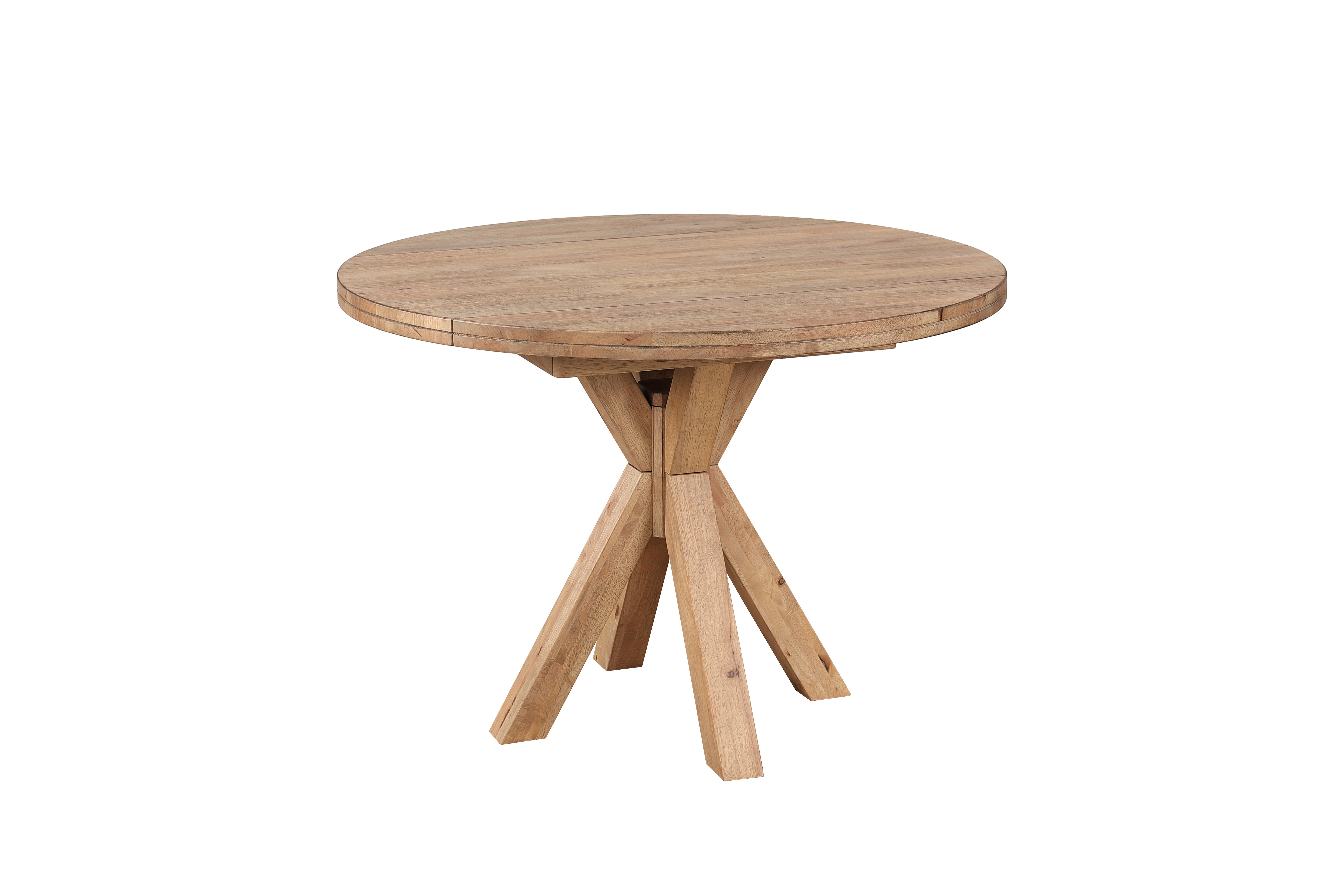Gracie Oaks Solid Wood Extendable Round Pedestal Drop Leaf Dining Table ...