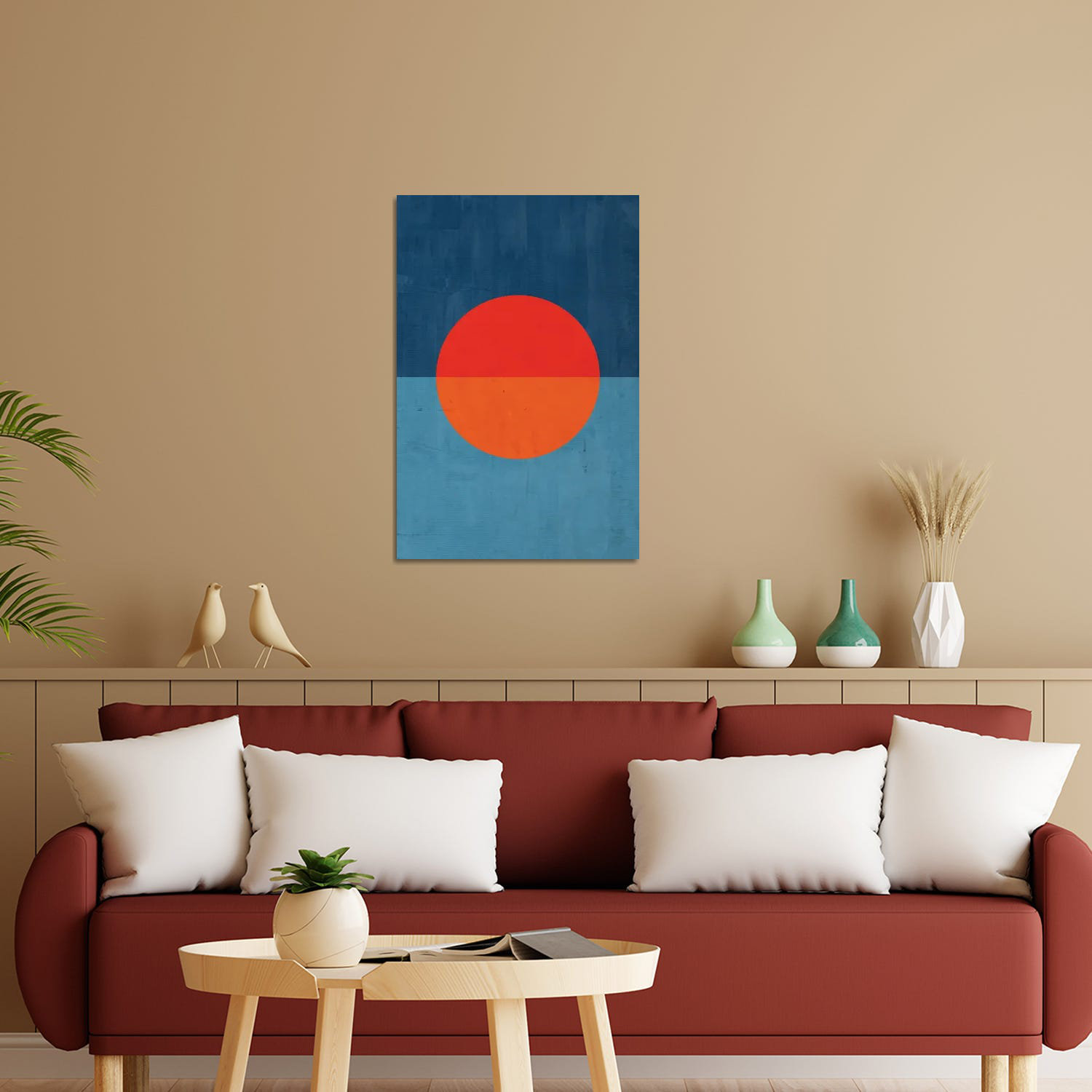 Ivy Bronx Orange Red Blue Sun by Emcdesignlab - Unframed Graphic Art ...