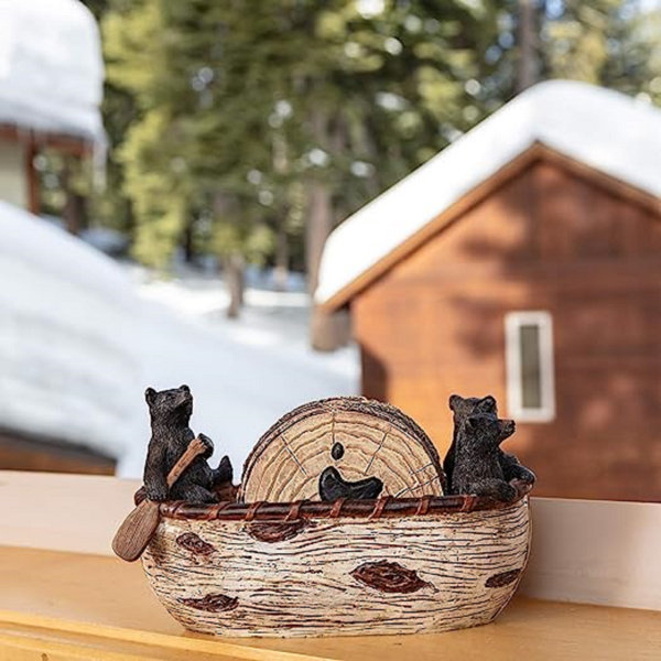 NYBusiness "Rustic Lodge Decor - Set Of 6 Full Size Coasters In ...