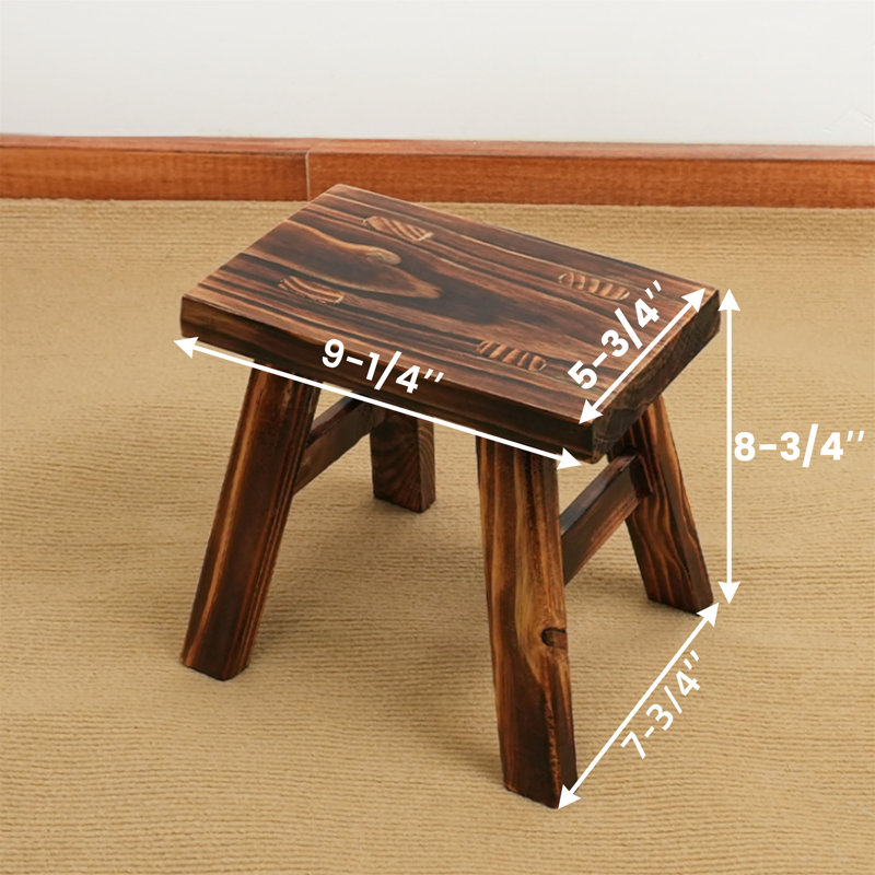 Millwood Pines Billierose Solid Wood Child Stools, Sturdy Small Milking ...