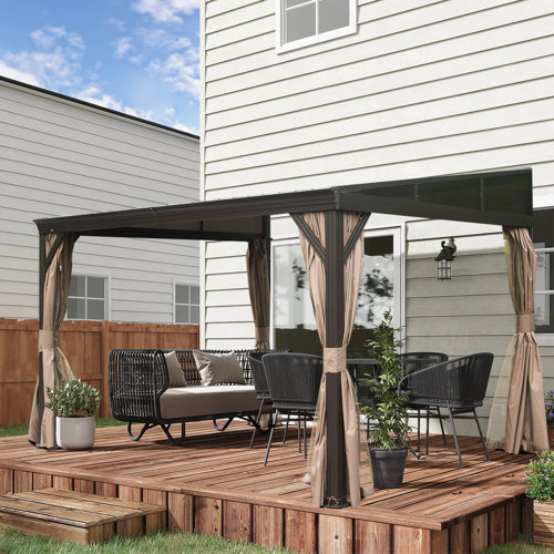 domi outdoor living Aluminum Patio Gazebo Lean to Wall Mounted Pergola ...
