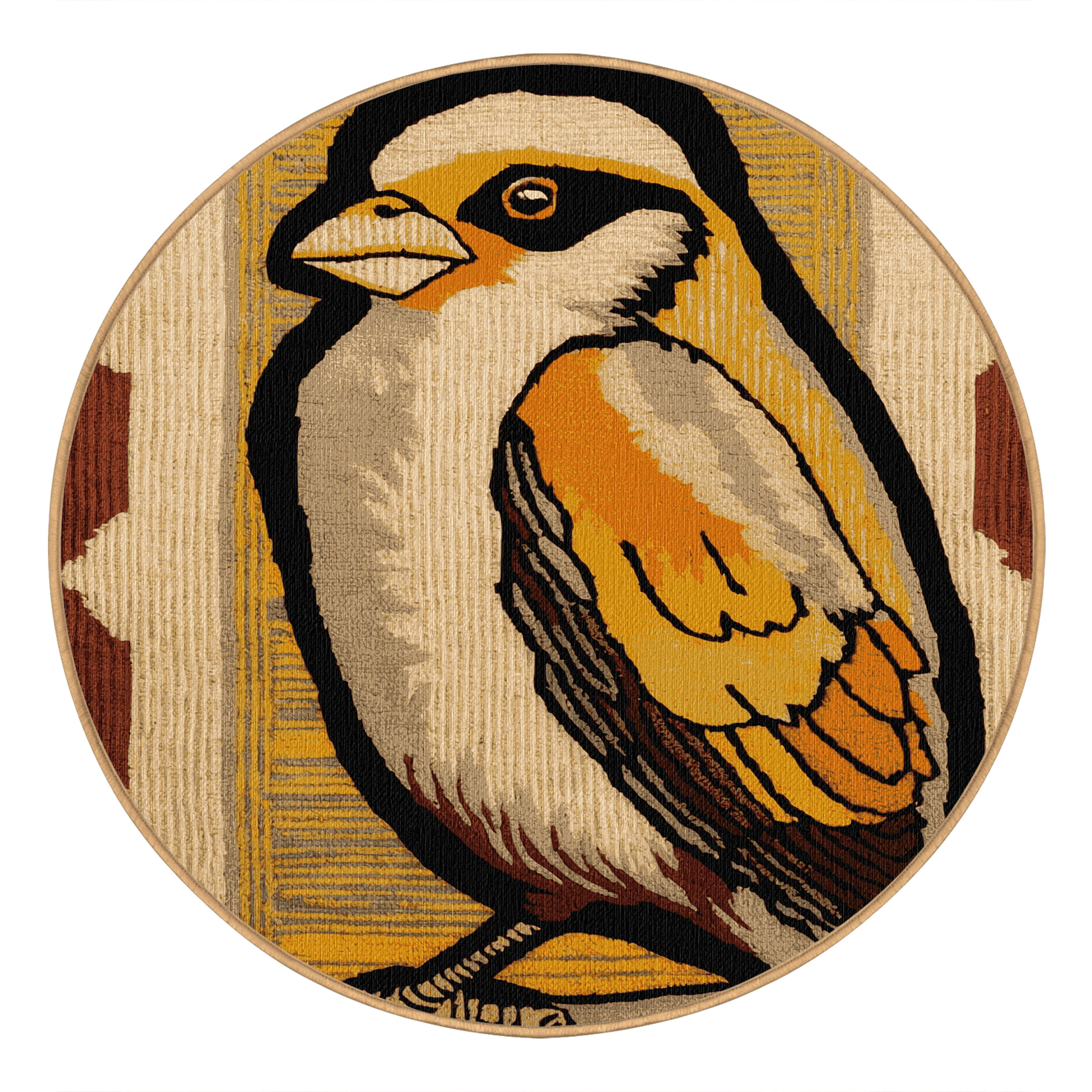 Foundry Select Washable Saffron Finch Birds Area Rug | Wayfair