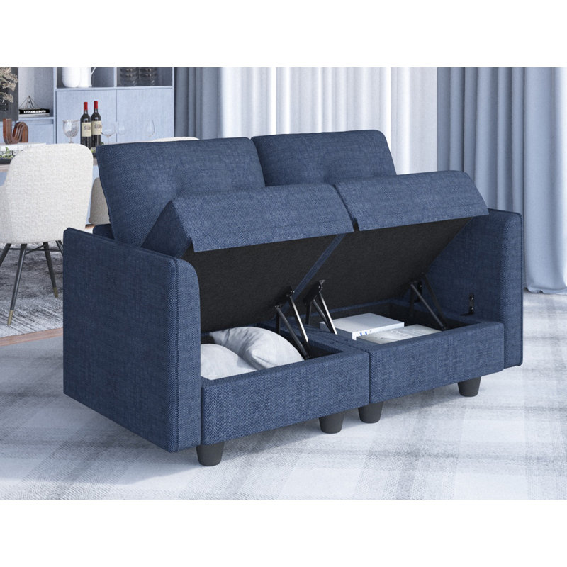 Latitude Run® Tomario 61" Upholstered Loveseat With Storage & Reviews ...