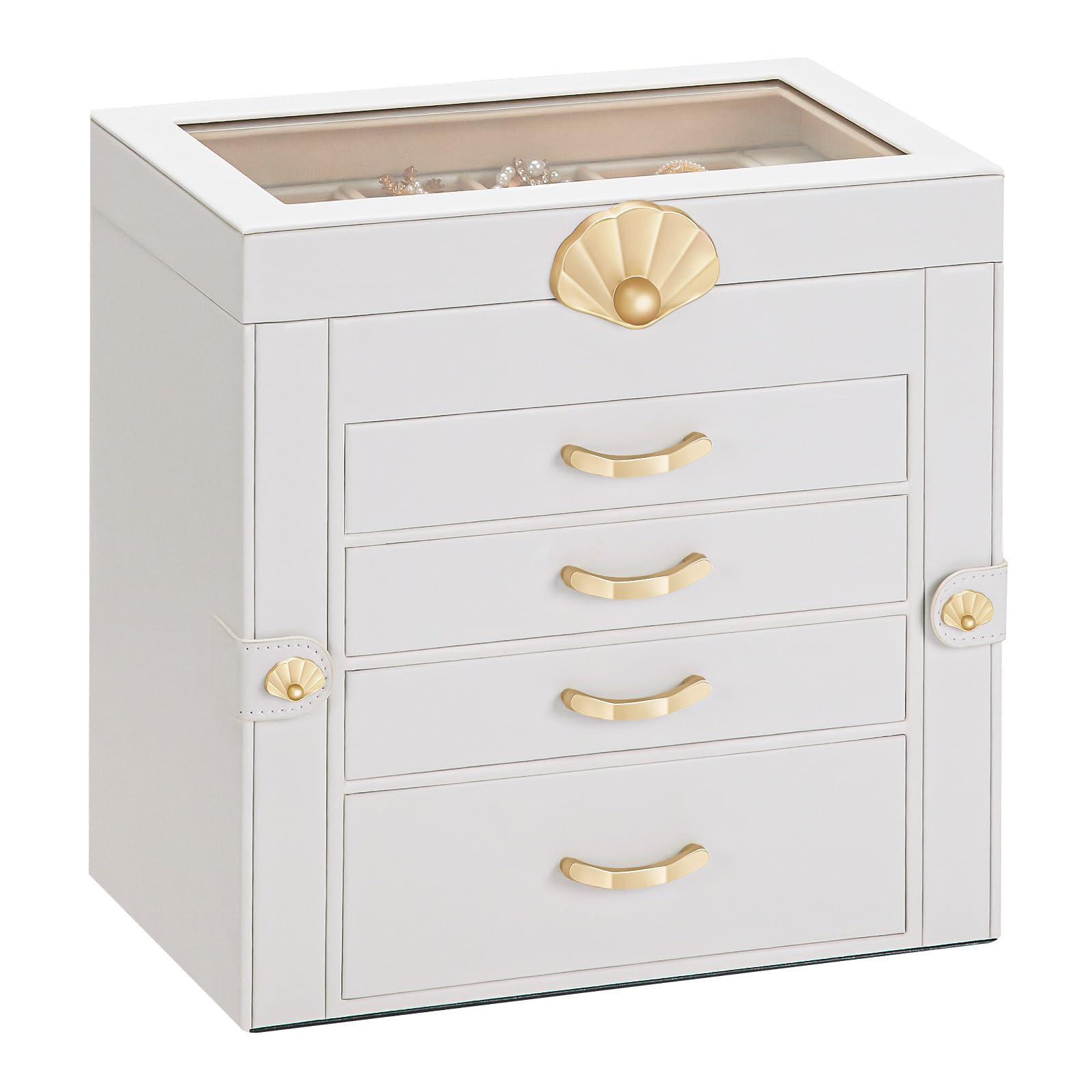 Latitude Run® Jewellery Box With 4 Drawers, Earring Jewellery Display ...